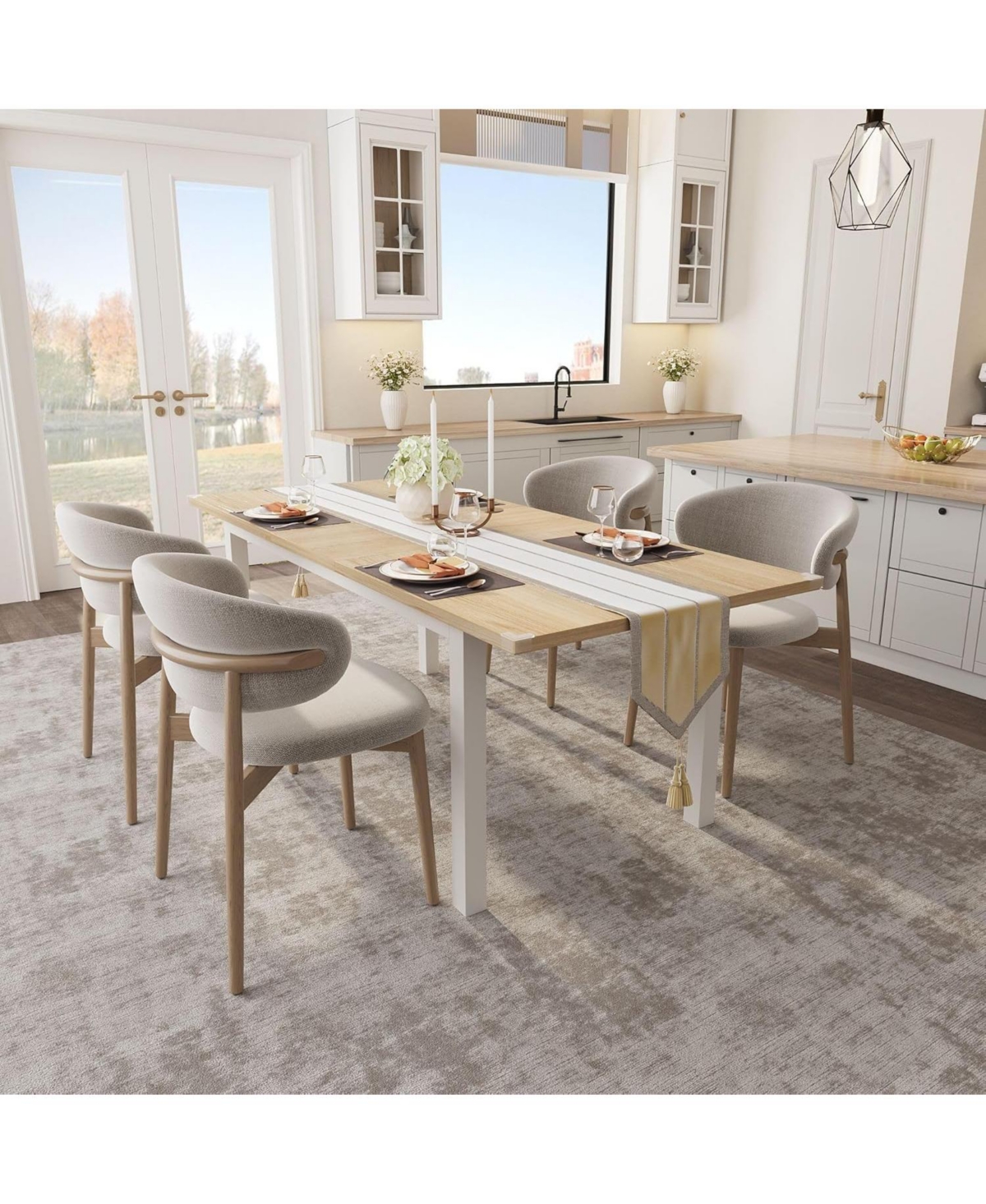 Click here for gaomon Modern Extendable Rectangular Dining Table prices