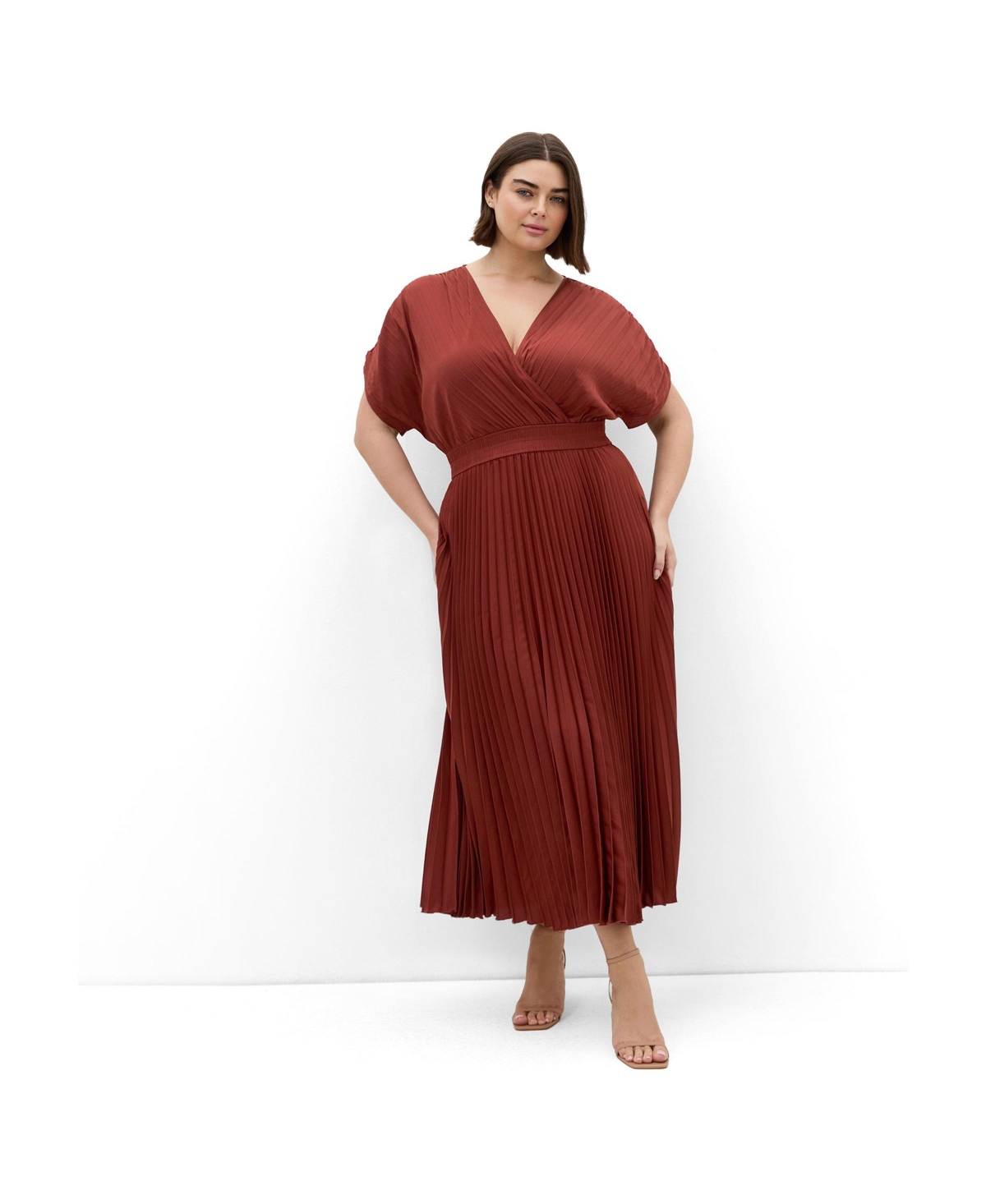 Click here for City Chic Womens Elia Pleat Dress - Sienna prices