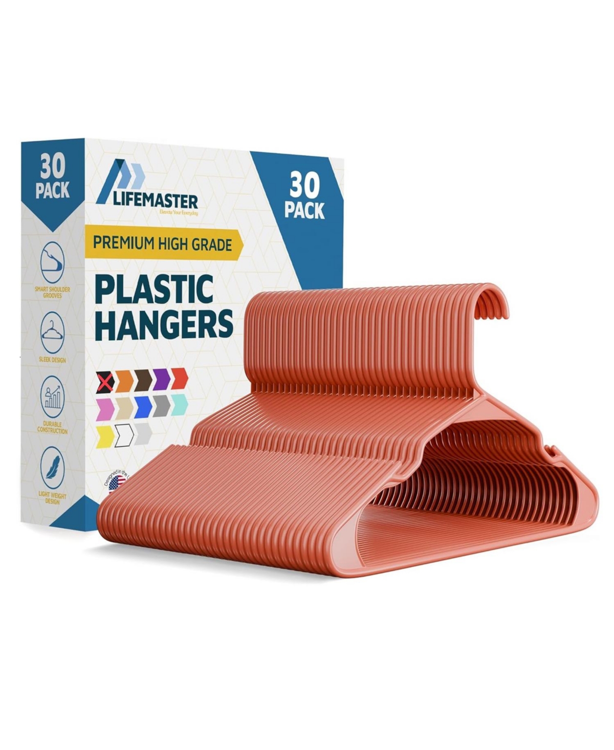 Click here for Lifemaster heavy-duty plastic hangers for clothes... prices
