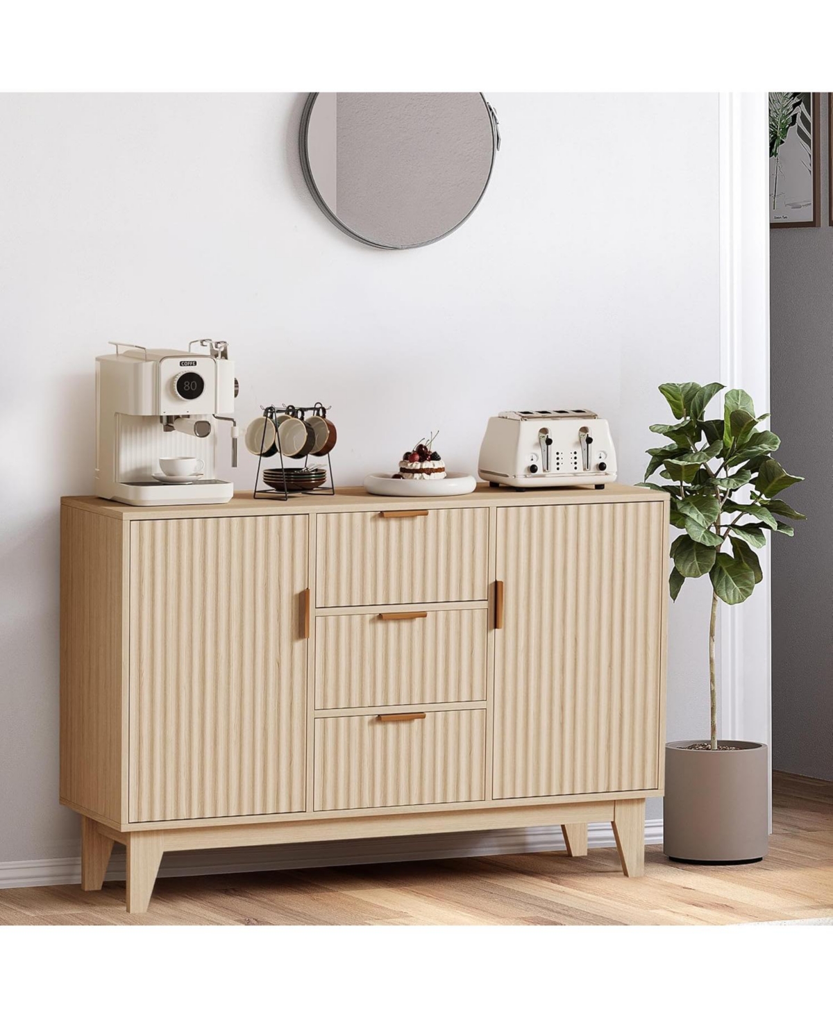 Click here for gaomon Fluted Sideboard Buffet Cabinet - Farmhouse... prices
