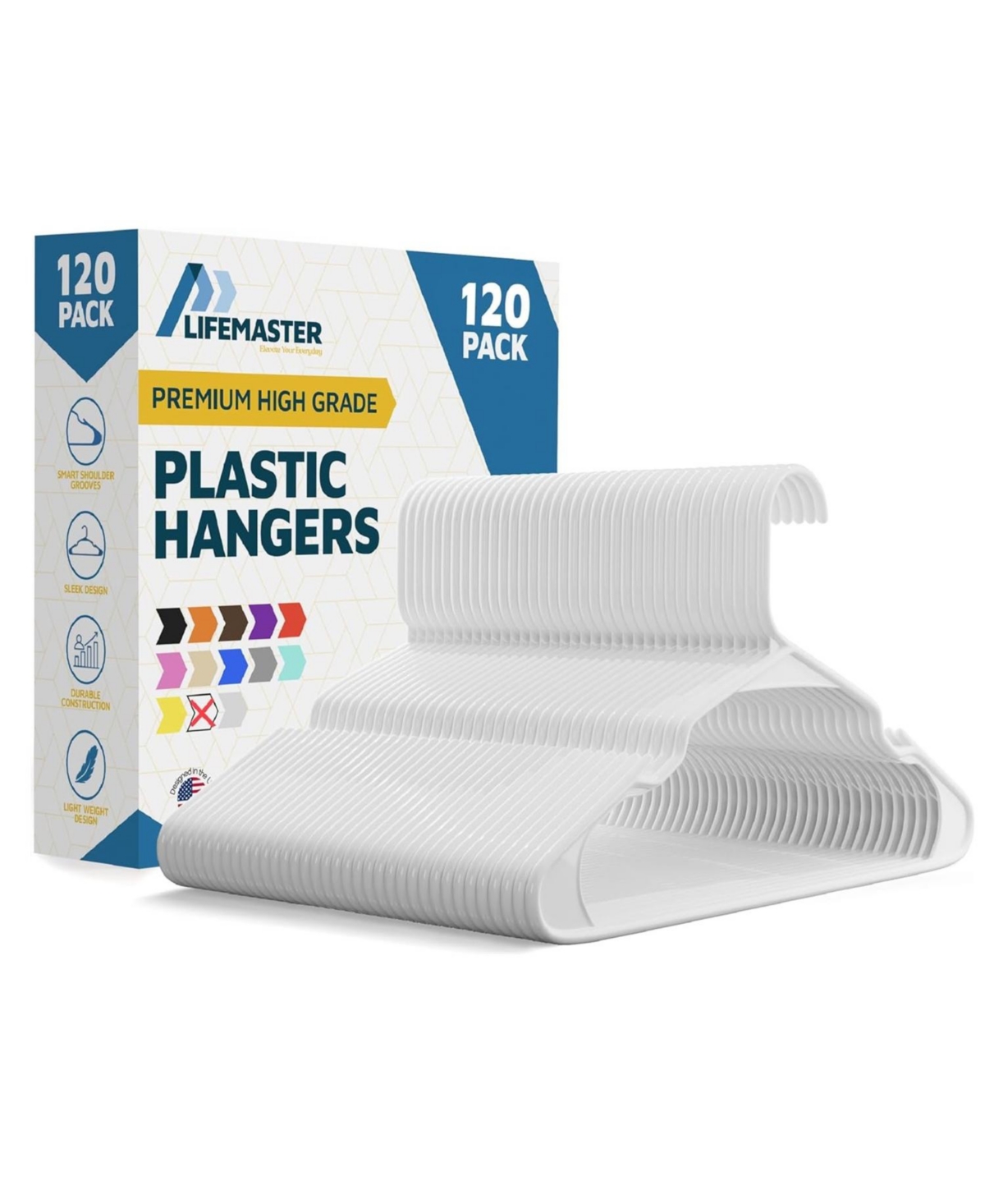 Click here for Lifemaster 120 Pc Plastic Clothes Hanger Set - Lig... prices