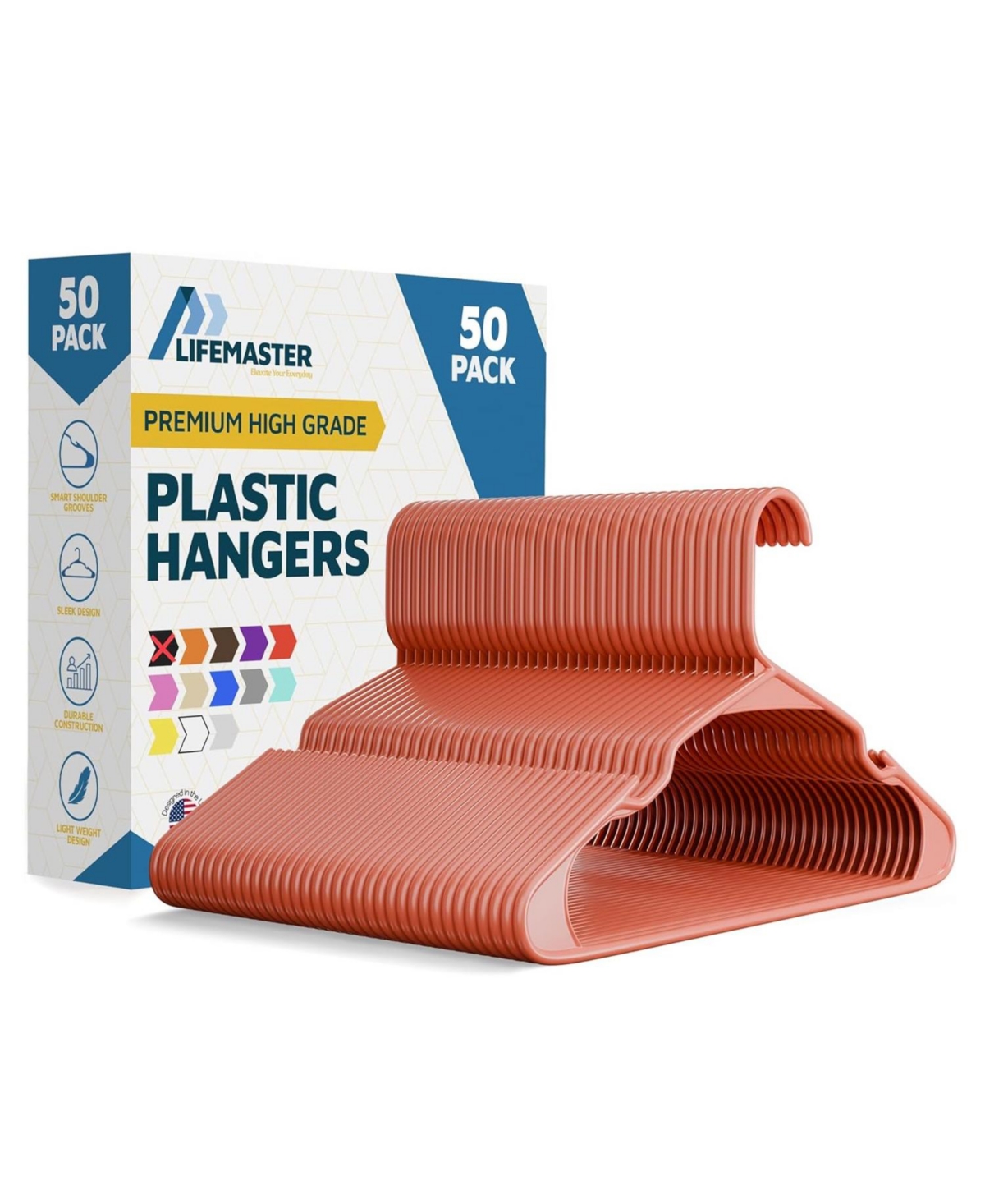 Click here for Lifemaster heavy-duty plastic hangers for clothes... prices