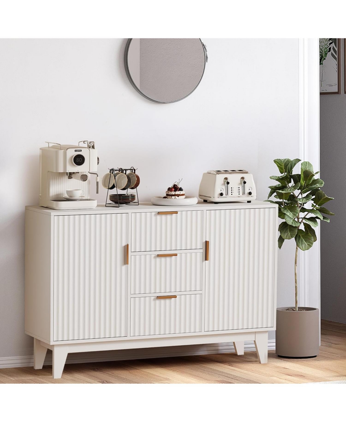 Click here for gaomon Fluted Sideboard Buffet Cabinet - Farmhouse... prices