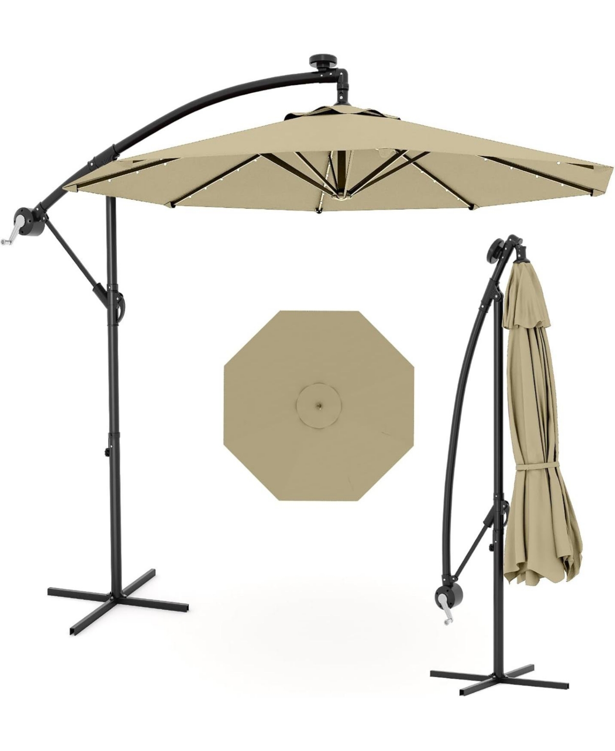 Click here for Xo 10 Ft Offset Patio Umbrella with Solar Led Ligh... prices