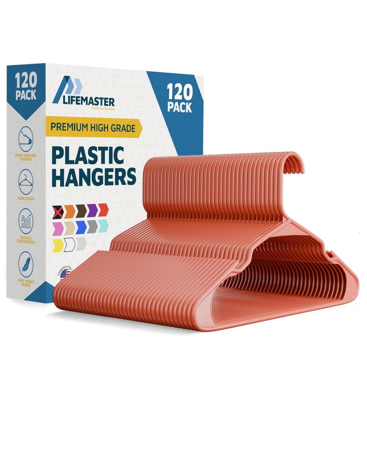 Click here for Lifemaster heavy-duty plastic hangers for clothes... prices