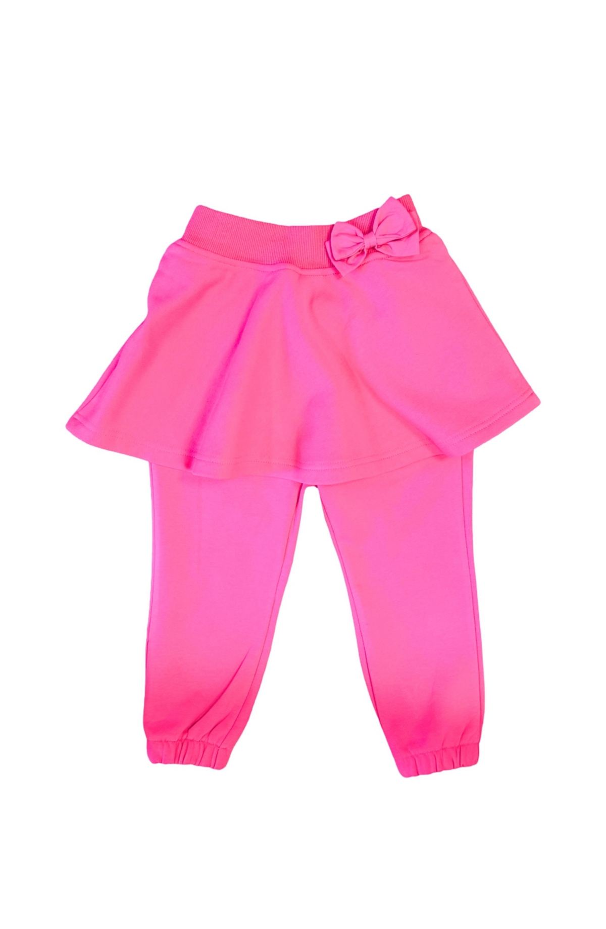 Click here for Bits & Bows Toddler Skirted Bow Joggers - Hot pink prices