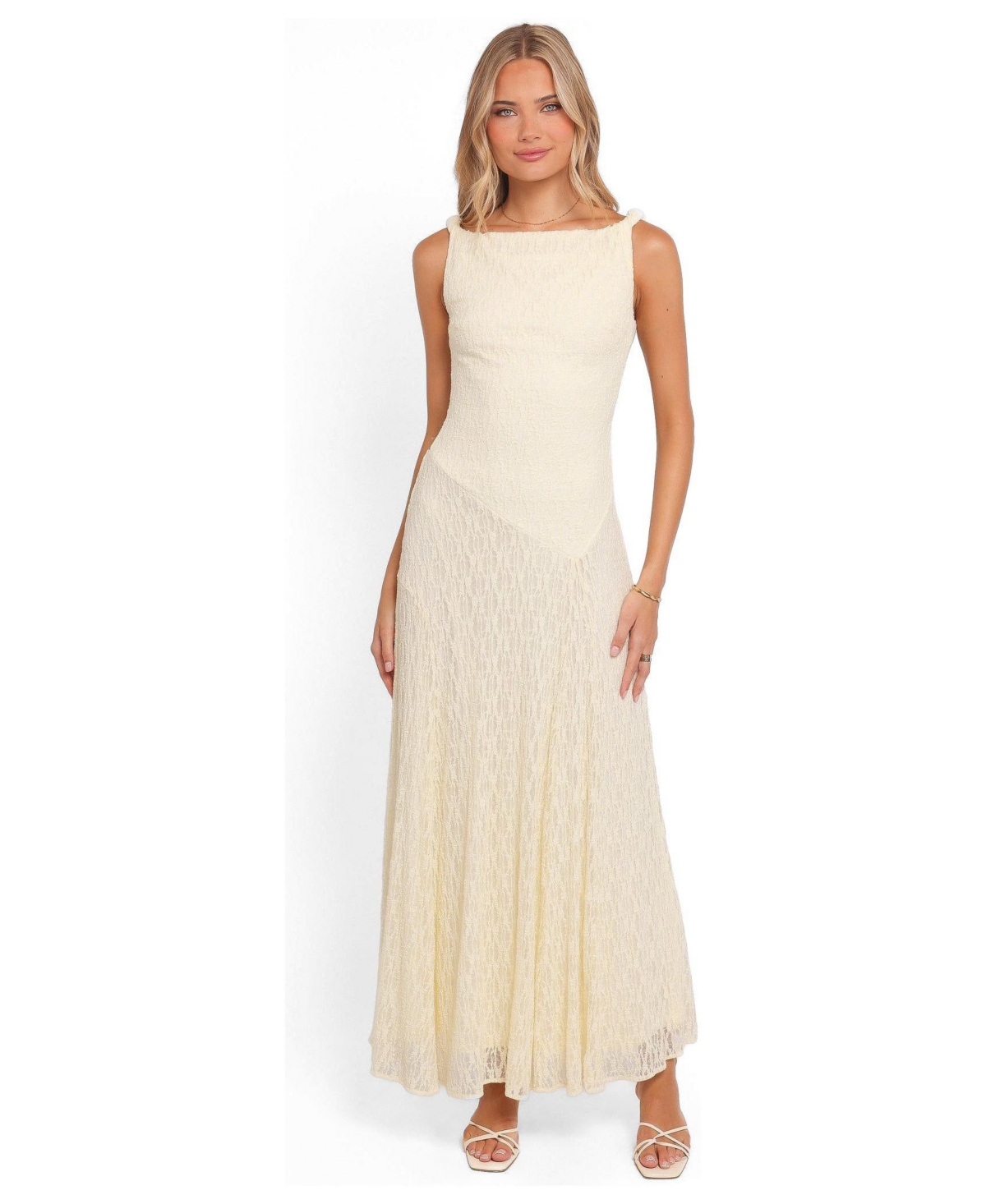 Click here for Petal and Pup Womens Kirsten Lace Maxi Dress - Yel... prices