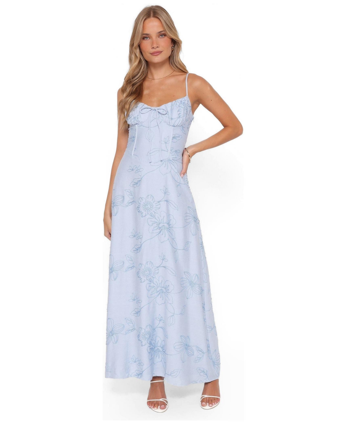 Click here for Petal and Pup Womens Houston Maxi Dress - Blue flo... prices