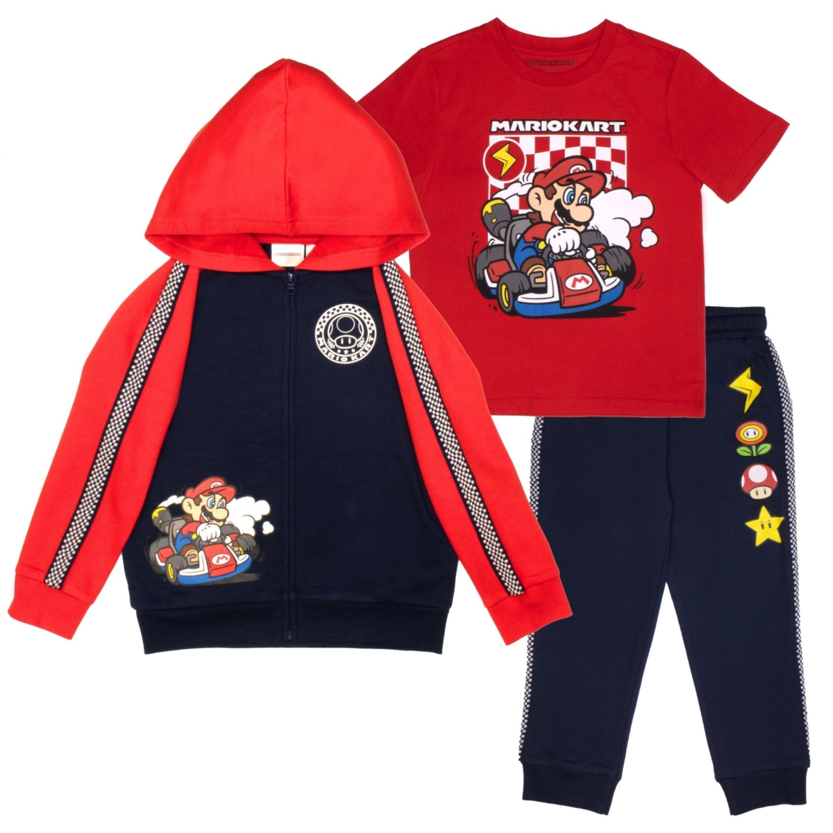 Click here for Mario Kart Boys Graphic Zip-Up Hoodie  T-Shirt and... prices