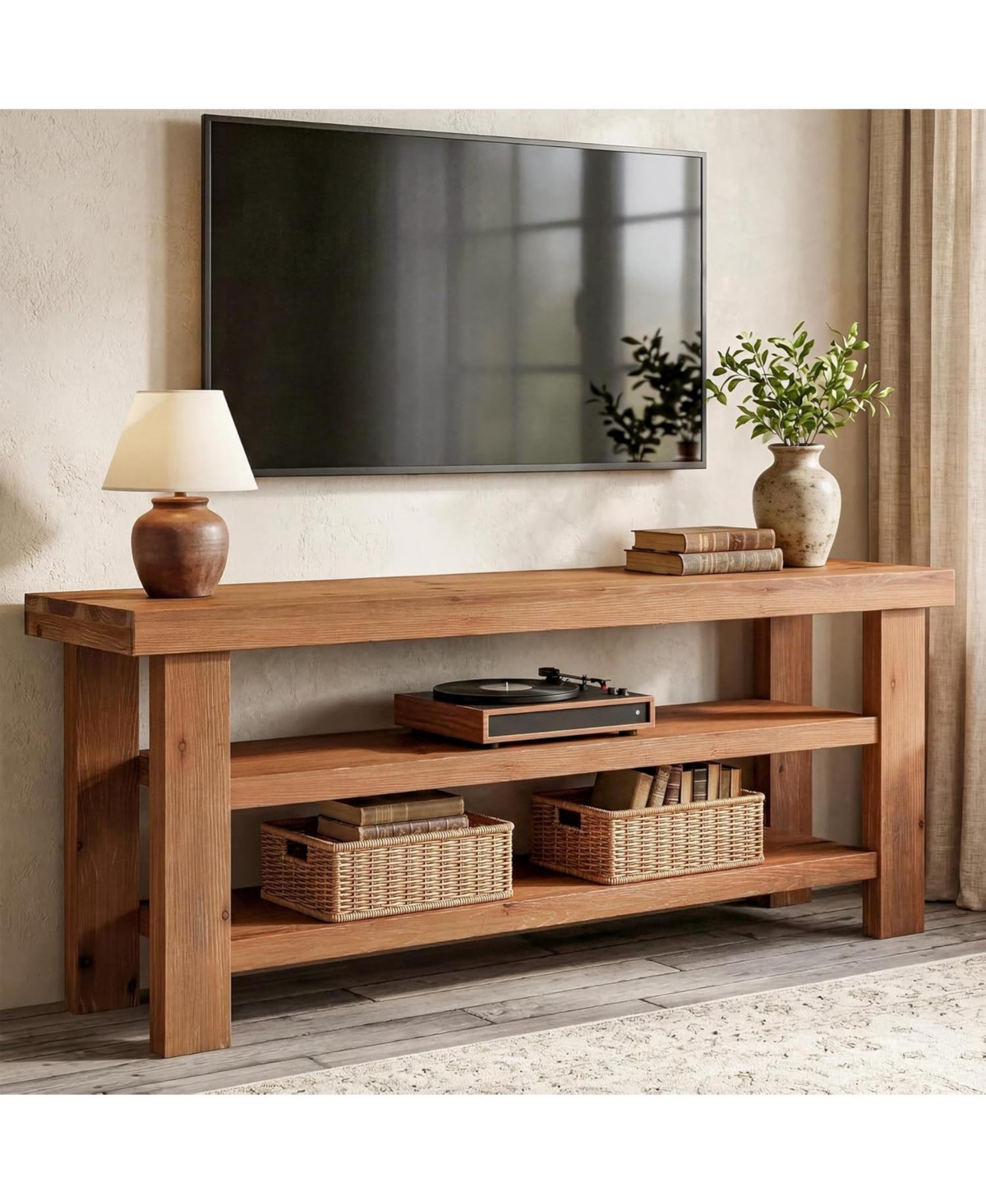 Click here for Tribesigns Solid Wood Tv Stand for 55/60/65/75 Inc... prices