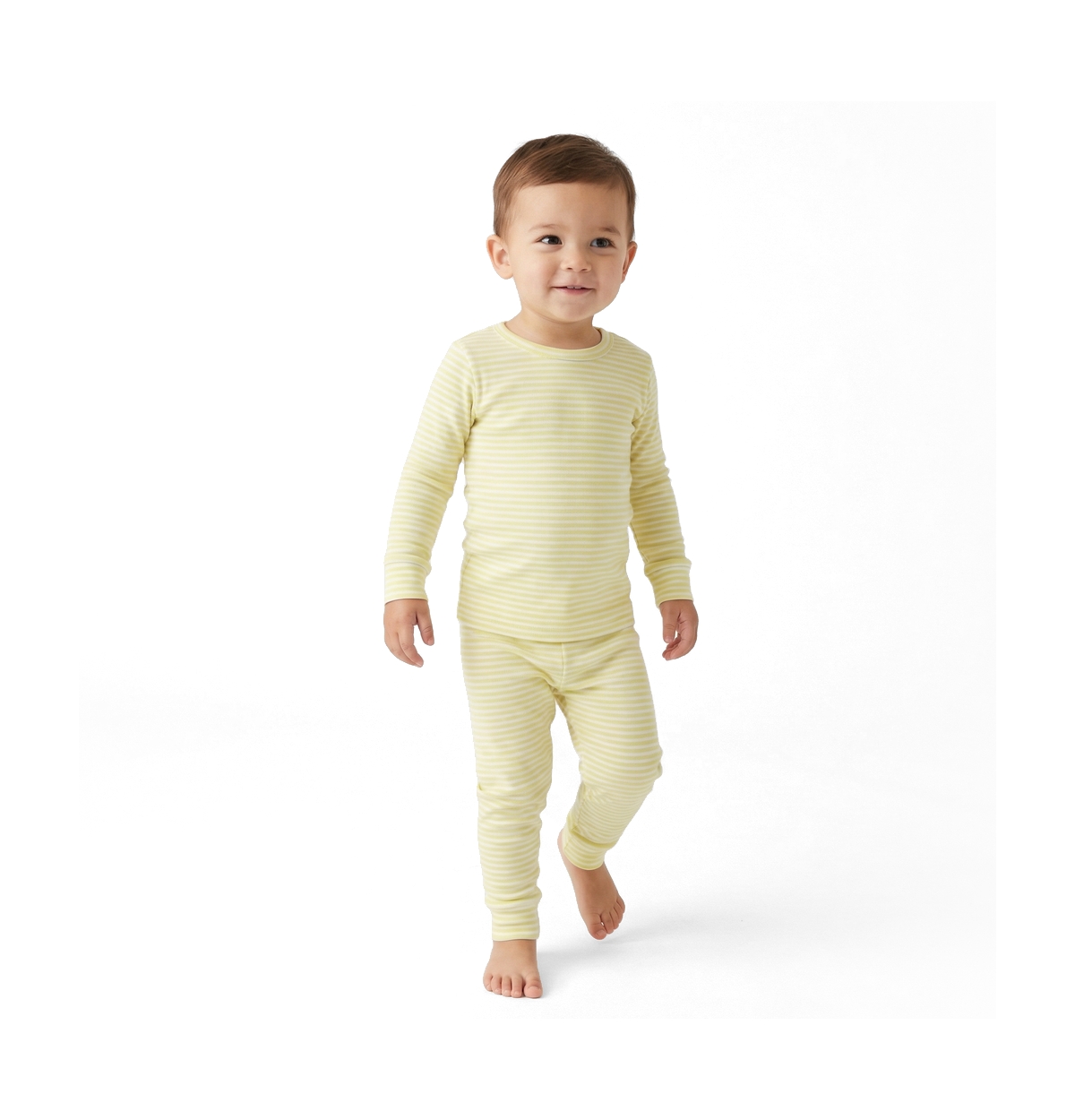 Click here for Motette Toddler Stripe Pajama Set - Yellow and whi... prices