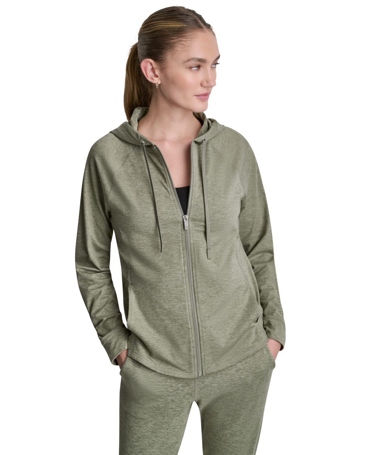 Click here for Dkny Womens Full-Zip Long-Sleeve Hoodie - Bay Leaf... prices