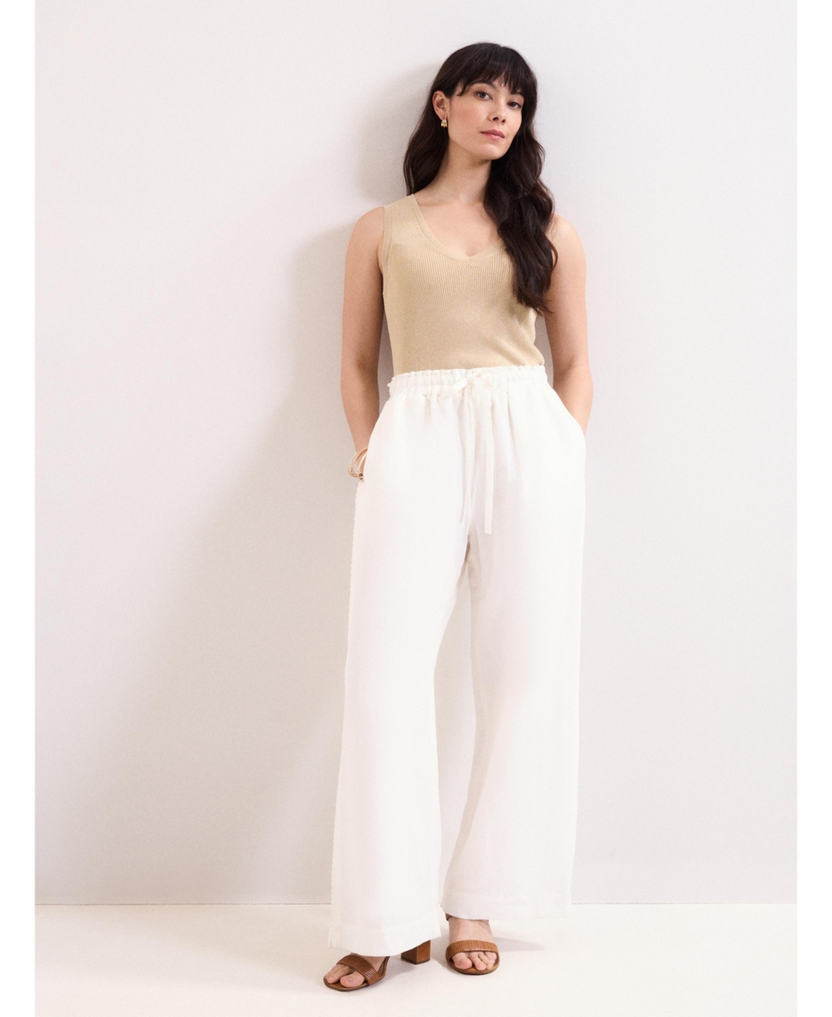 Click here for Phase Eight Womens Rowan Wide Leg Linen Trousers -... prices