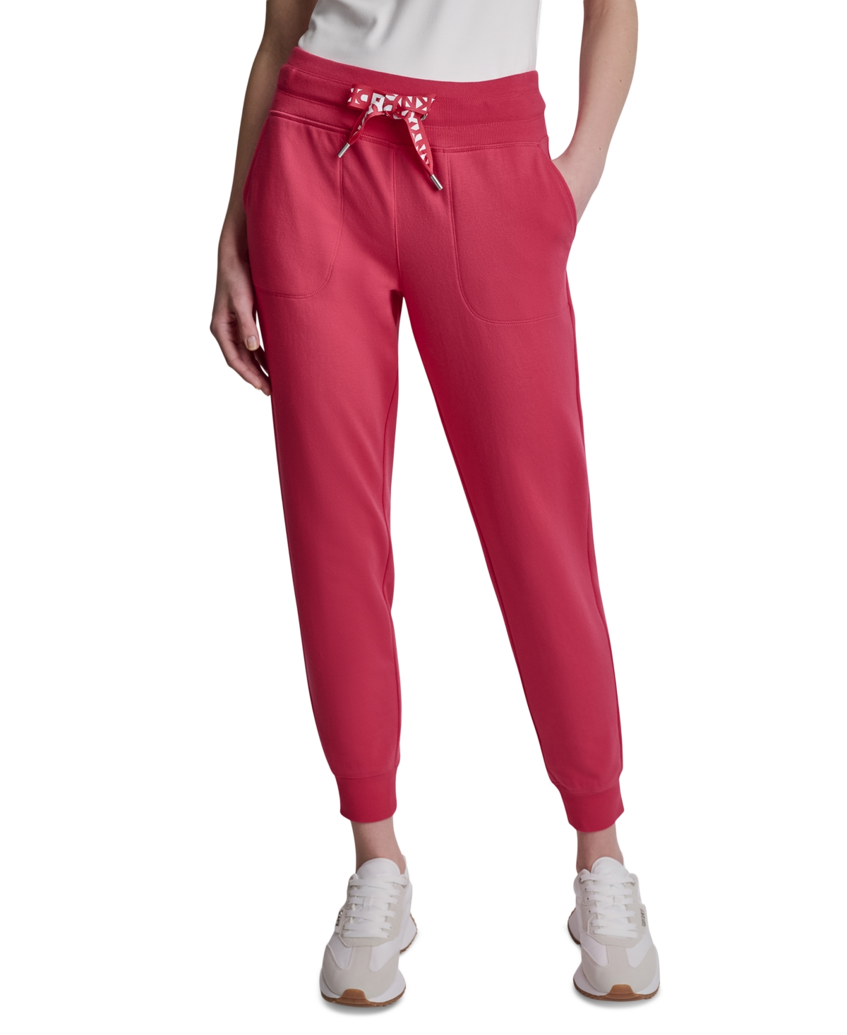 Dkny Sport Womens Logo-Drawstring High-Rise Joggers - Punch