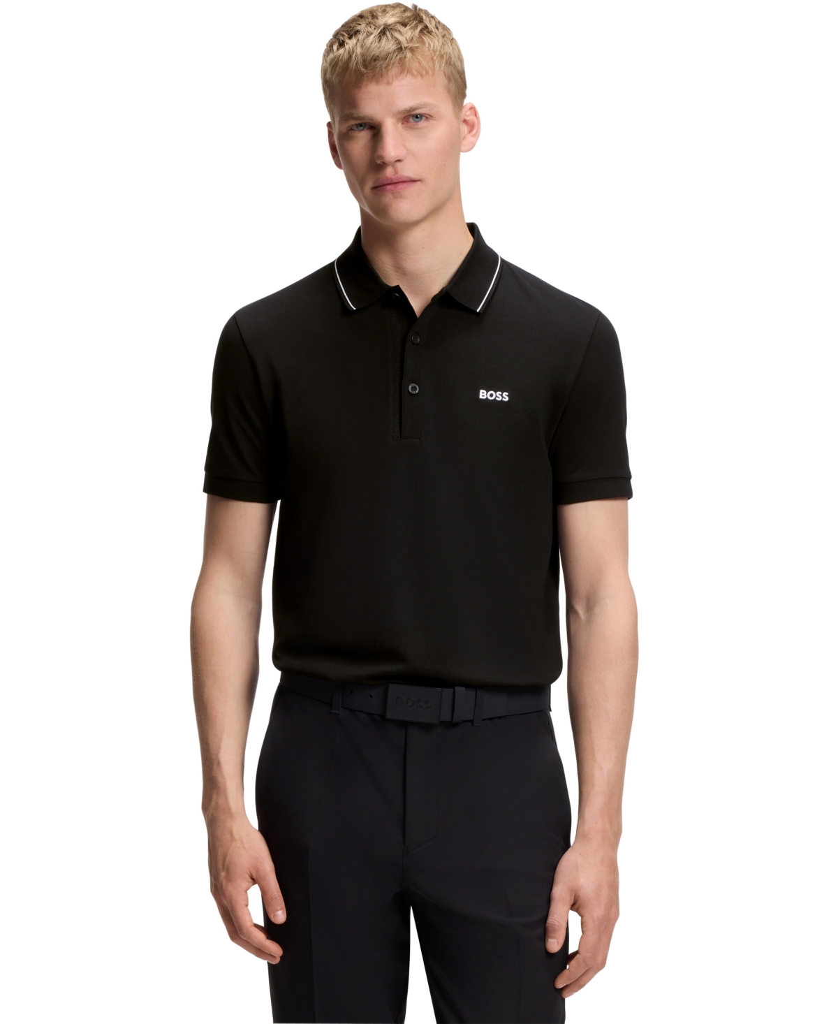 Click here for Boss by Hugo Boss Mens Tonal Logo Slim-Fit Polo Sh... prices