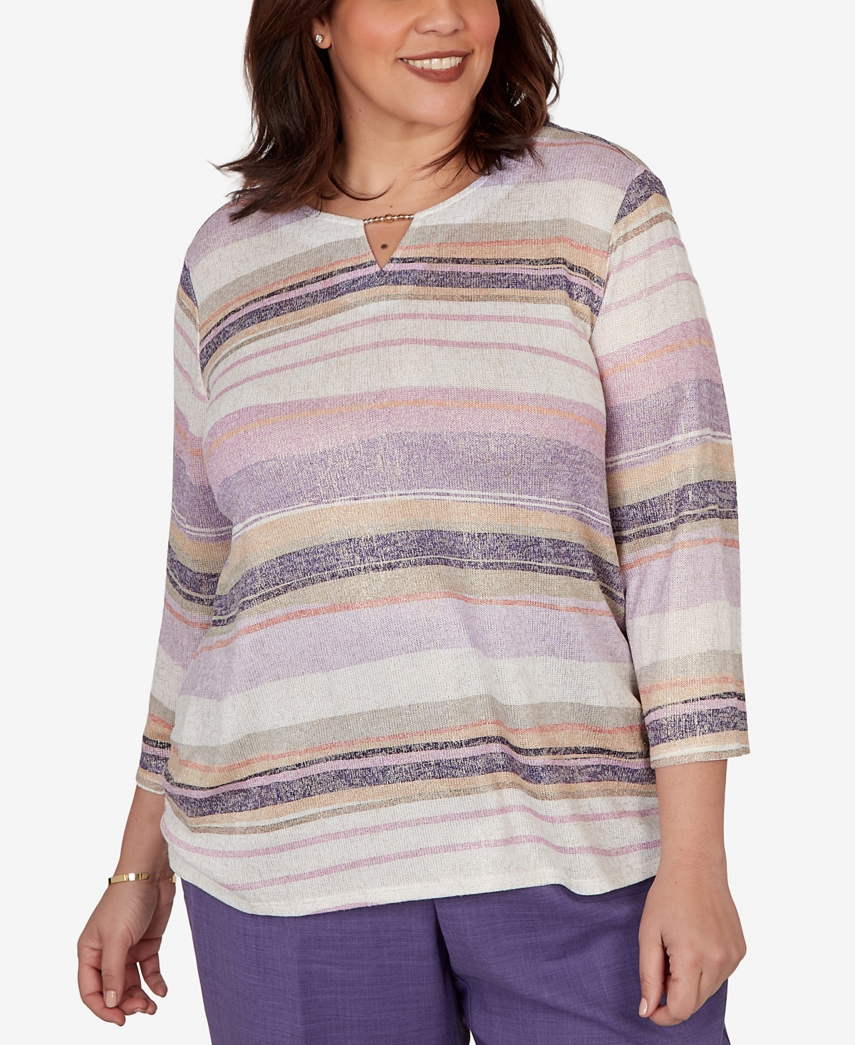 Click here for Alfred Dunner Plus Size Grand Bazaar Mixed Stripe... prices