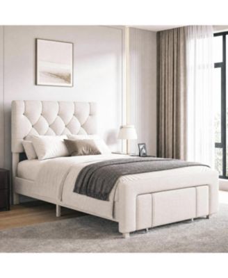 Click here for Homfan Upholstered Platform Bed With Padded Headbo... prices