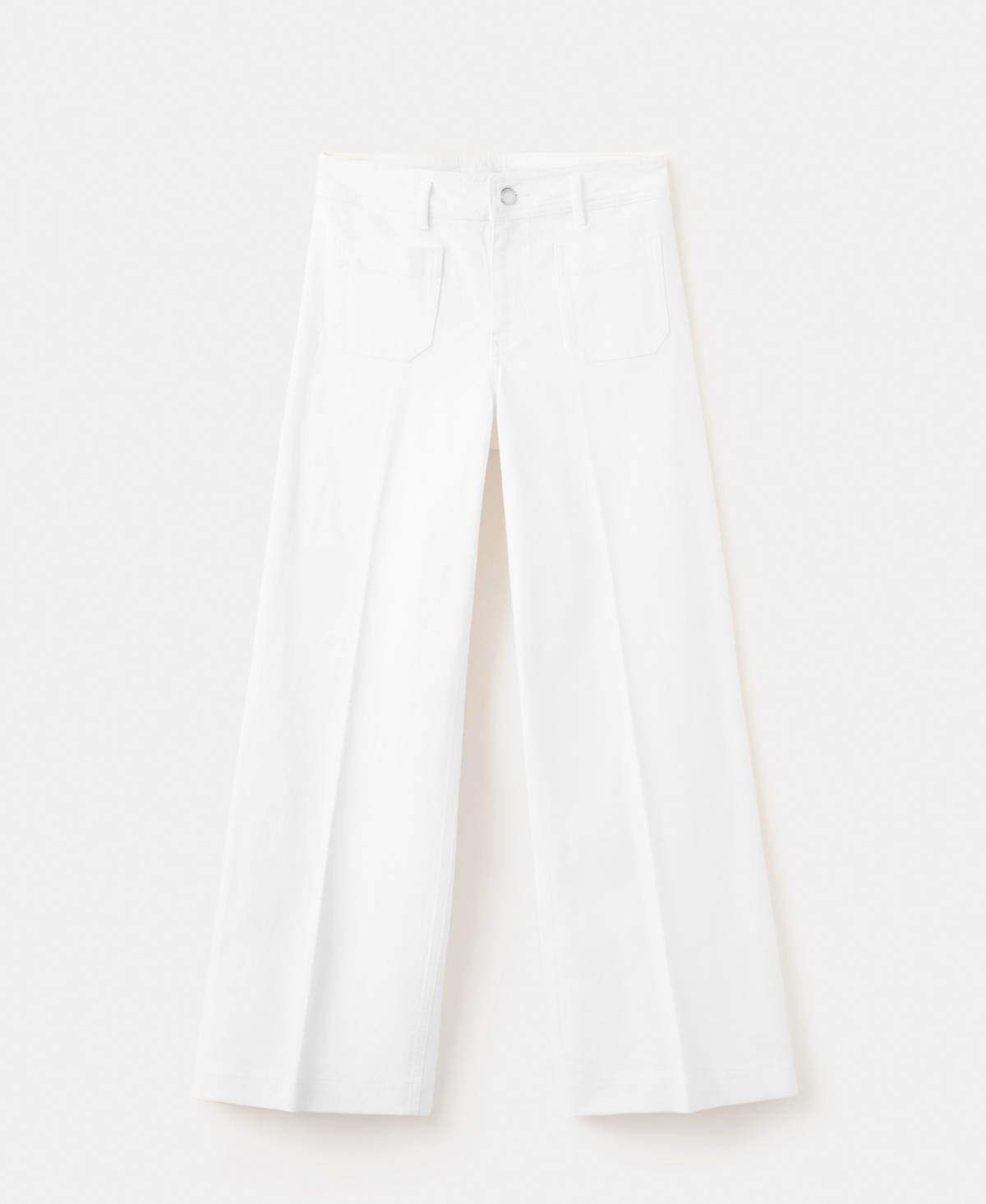 Click here for Mango Womens Pockets Wide Leg Jeans - White prices