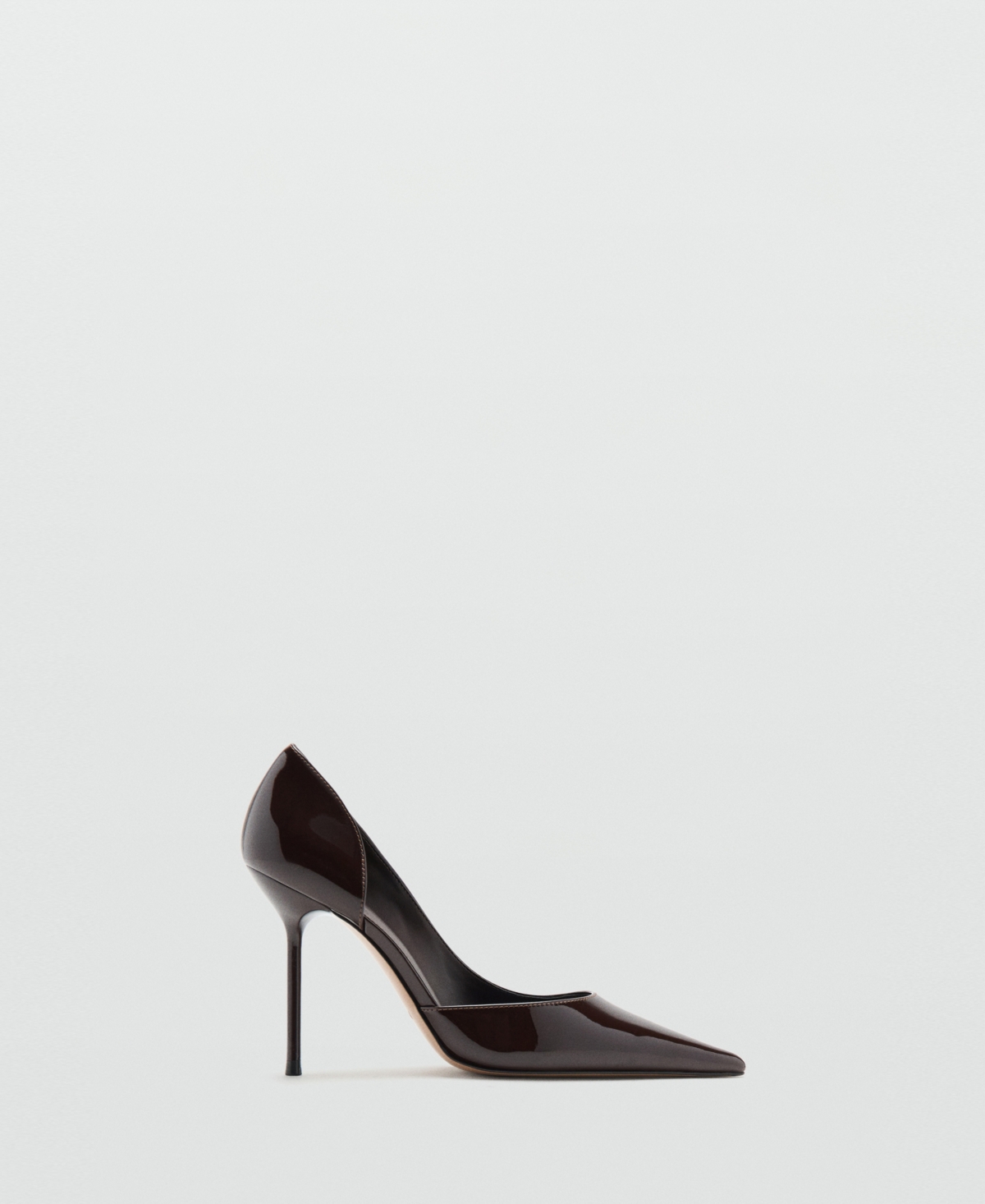 Click here for Mango Womens Asymmetrical Patent Leather Court Sho... prices