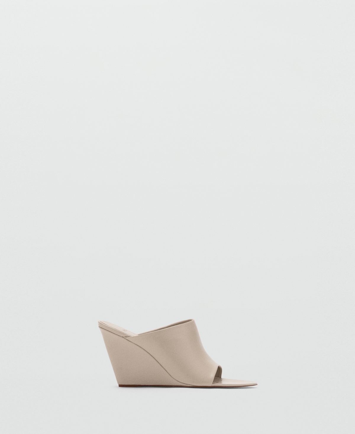 Click here for Mango Womens Leather Wedge-Heel Sandals - Gray prices