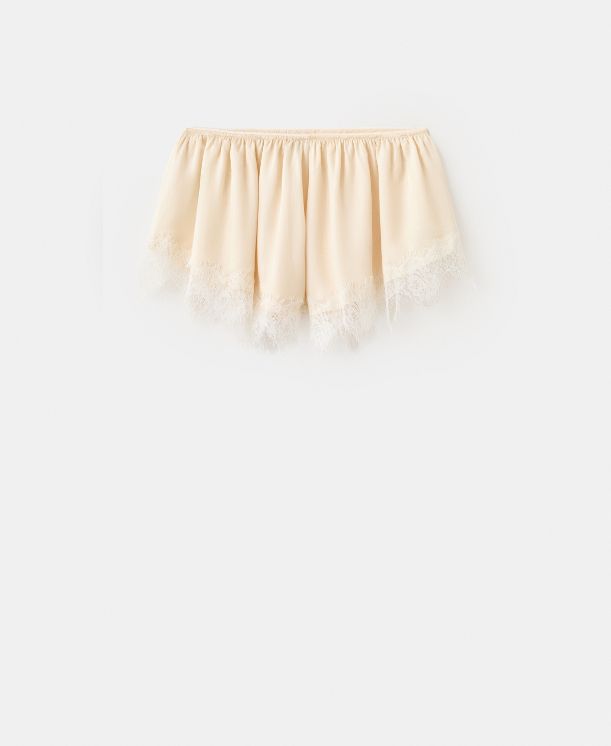 Click here for Mango Womens Satin Lace Shorts - Ecru prices