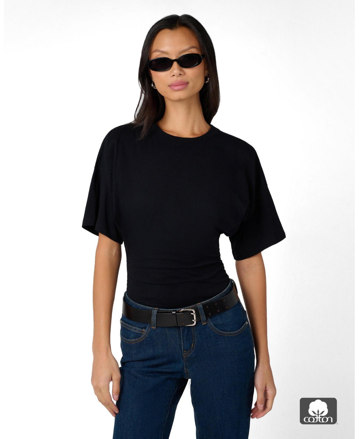 Click here for WeWoreWhat Womens Cinched T-Shirt Bodysuit - Black prices
