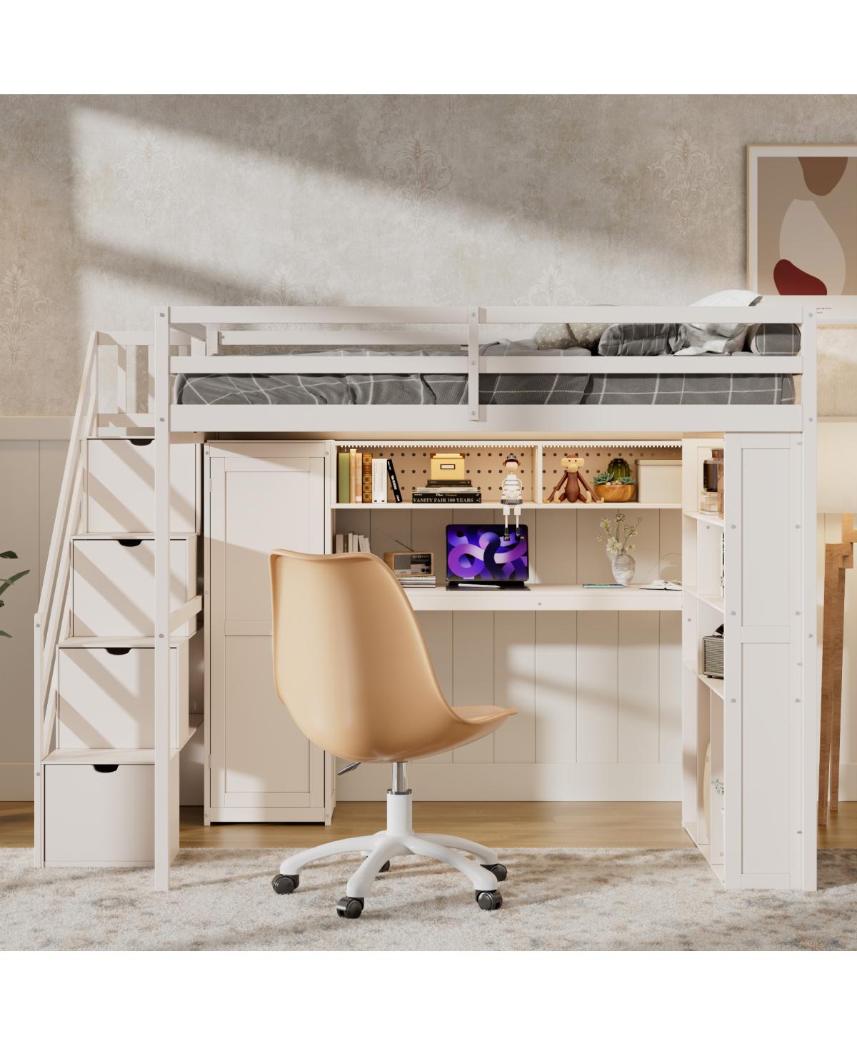 Click here for Streamdale Furniture Full Loft Bed with Wardrobe... prices