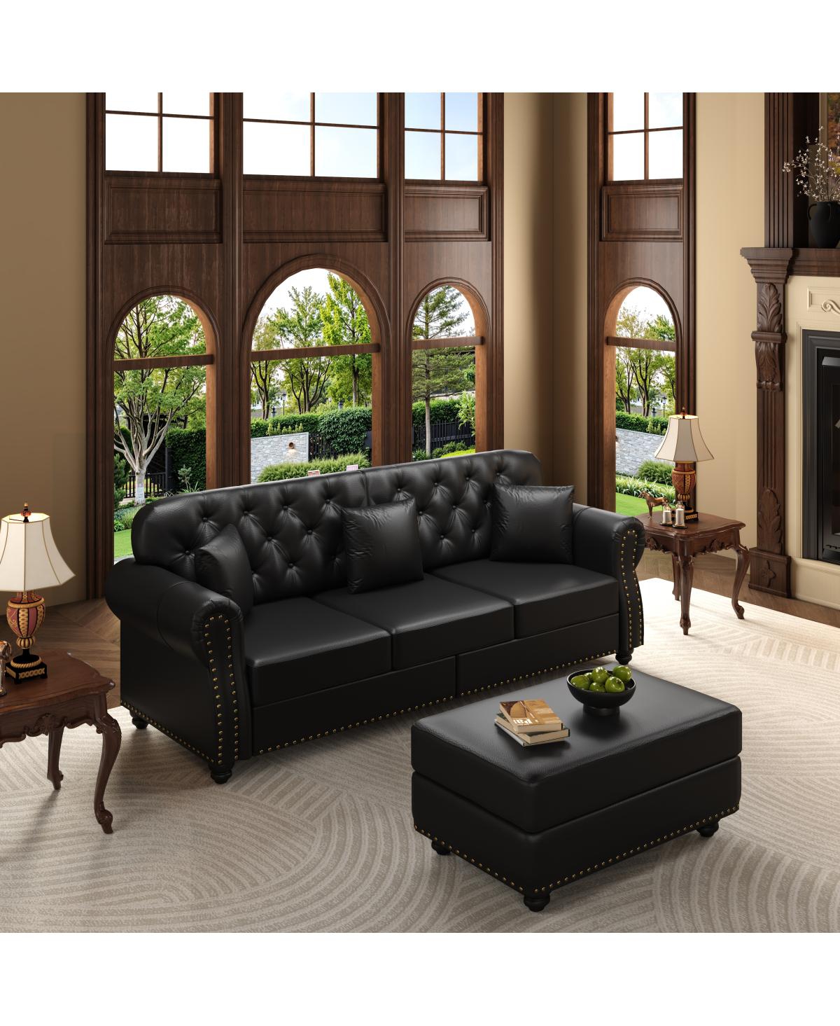 Click here for Streamdale Furniture Faux Leather Chesterfield Sof... prices
