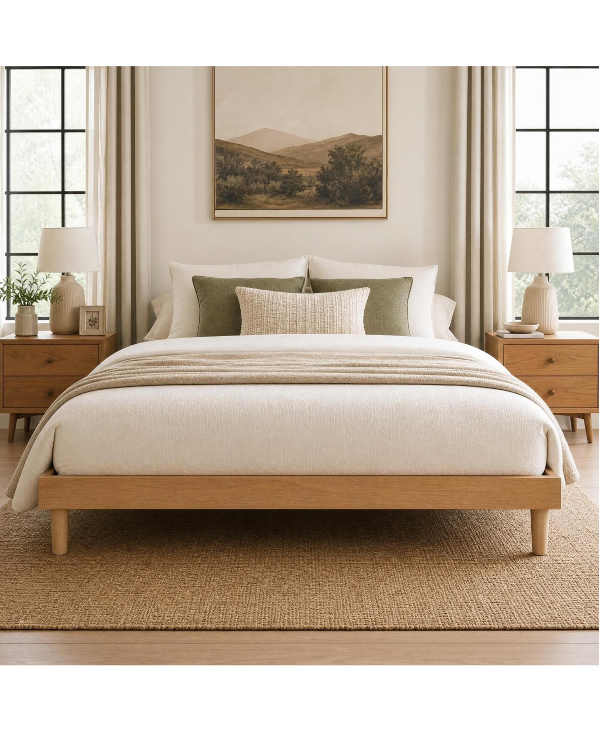 Click here for homfan All Size Platform Bed Frame with Wooden Sla... prices