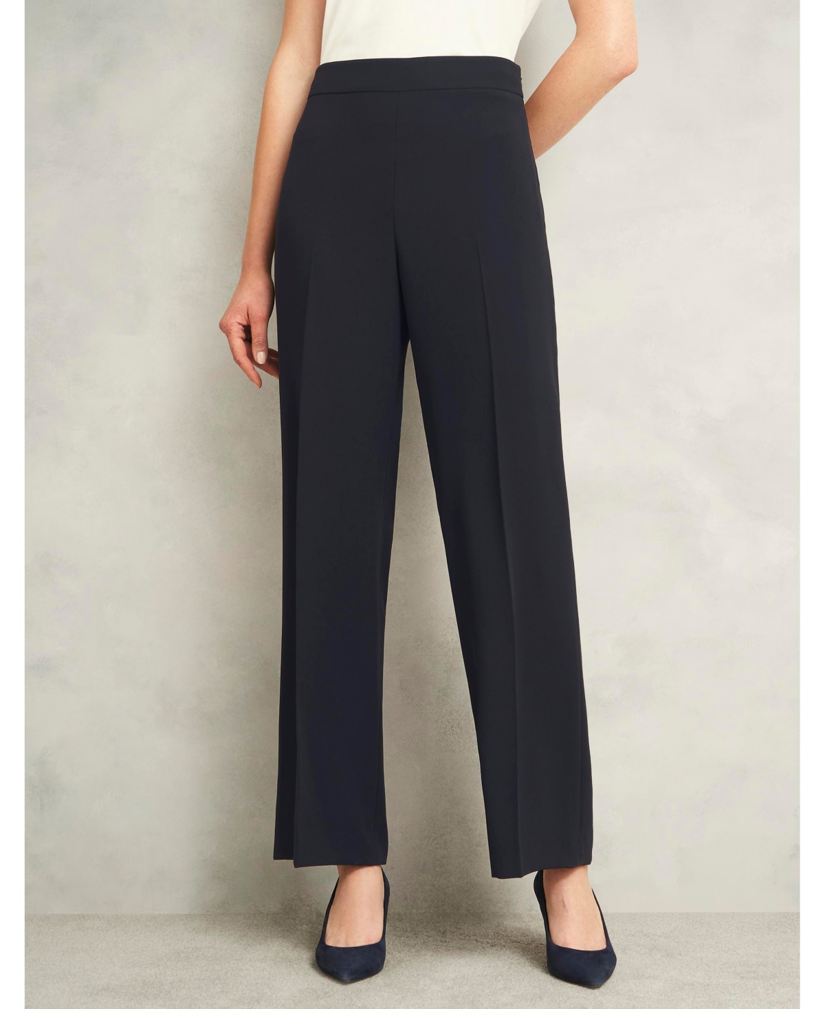 Click here for Hobbs London Womens Mel Wide Trouser - Dark Blue prices
