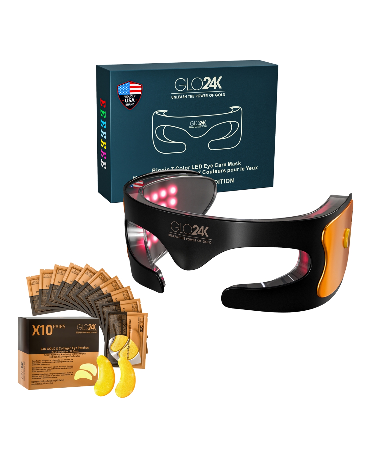 Click here for GLO24K Bionic 7 Color Led Eye Care Mask + 24K Gold... prices
