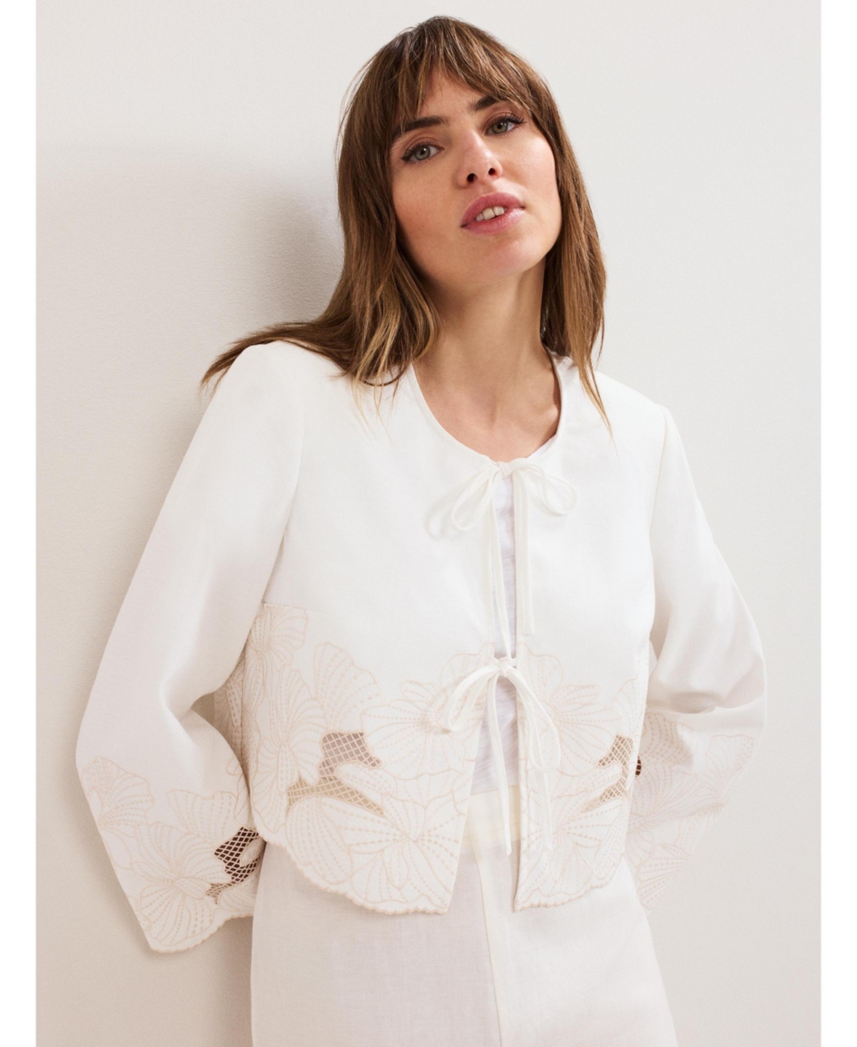Click here for Phase Eight Womens Svea Broderie Jacket - Ivory prices
