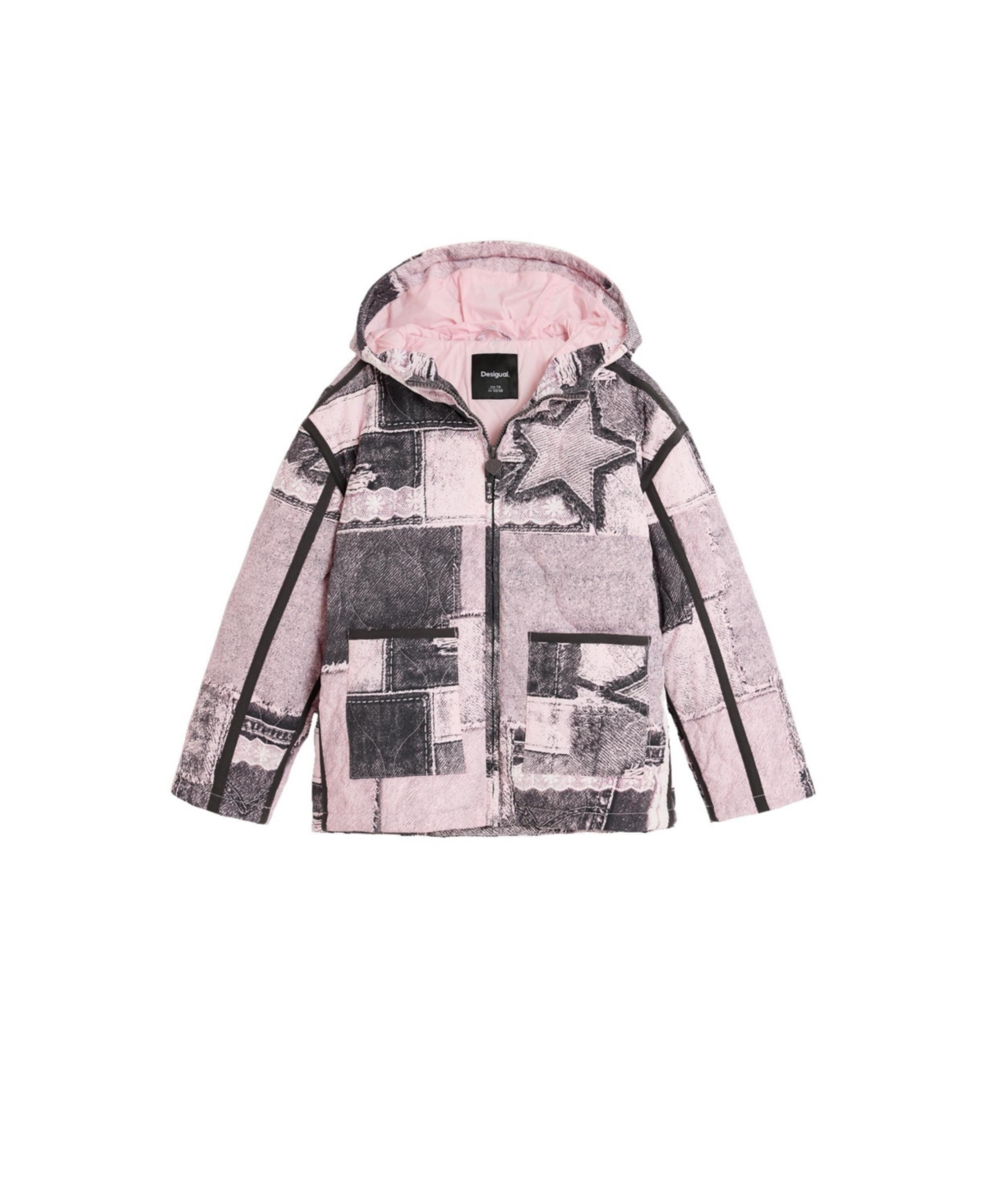 Click here for Desigual Girlss Collage hooded jacket - Black prices