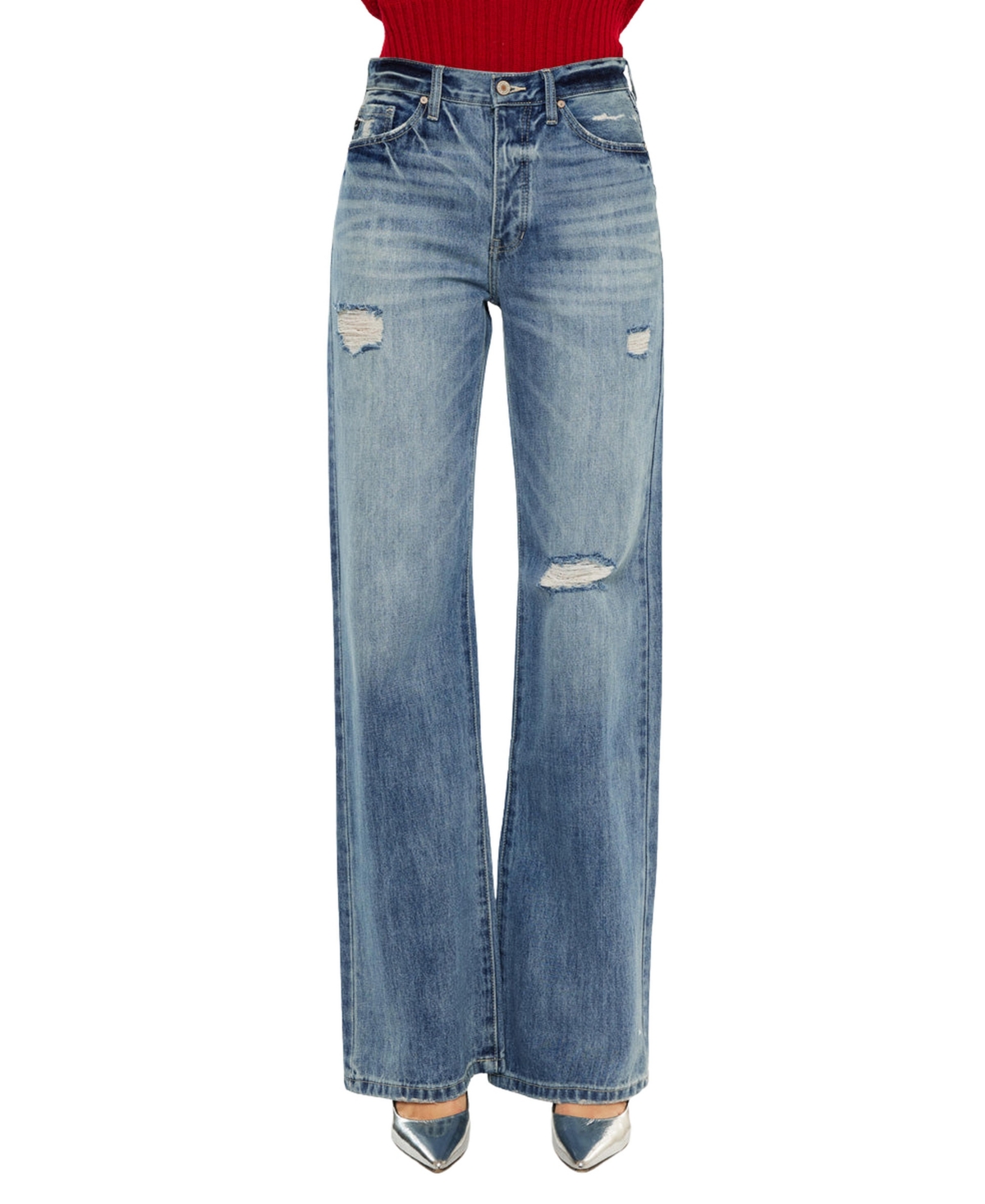 Click here for KanCan Womens Montana Ultra High Rise Flare Jeans... prices