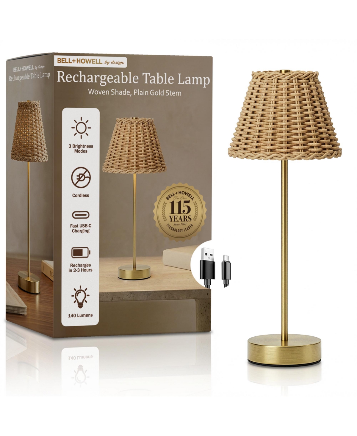 Click here for Bell + Howell Woven Shade Plain Stem Rechargeable... prices