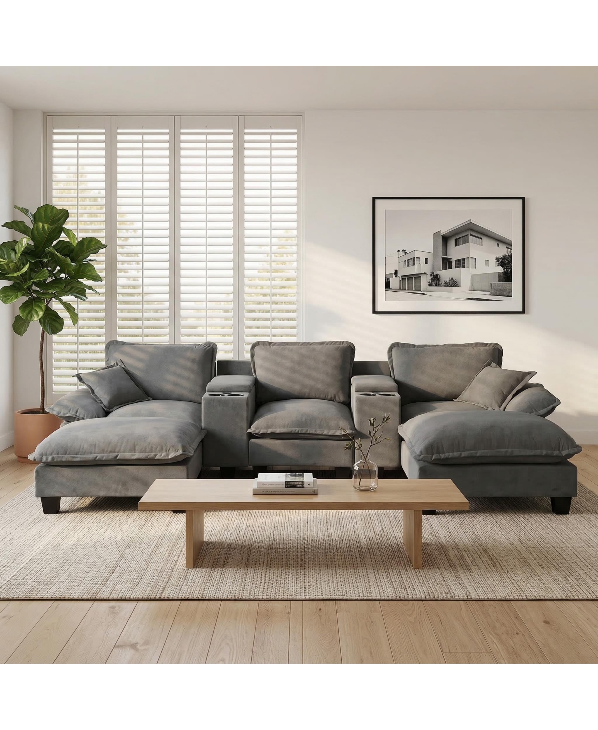 Click here for Streamdale Furniture Modular U-Shape Cloud Couch w... prices