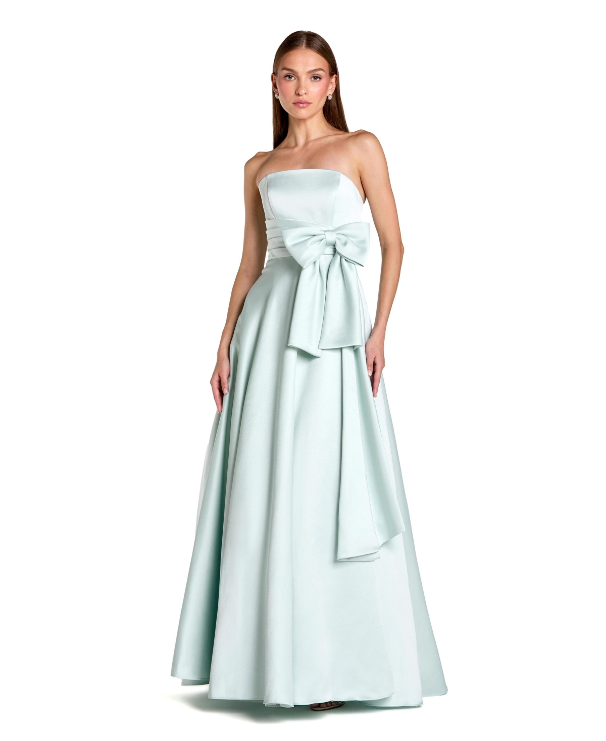 Click here for Mac Duggal Womens Strapless Satin Ballgown with St... prices
