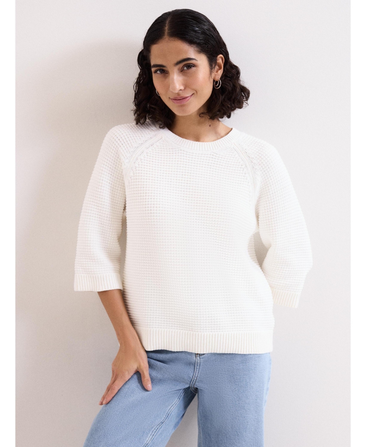 Click here for Phase Eight Womens Odette Waffle Knit Sweater - Wh... prices