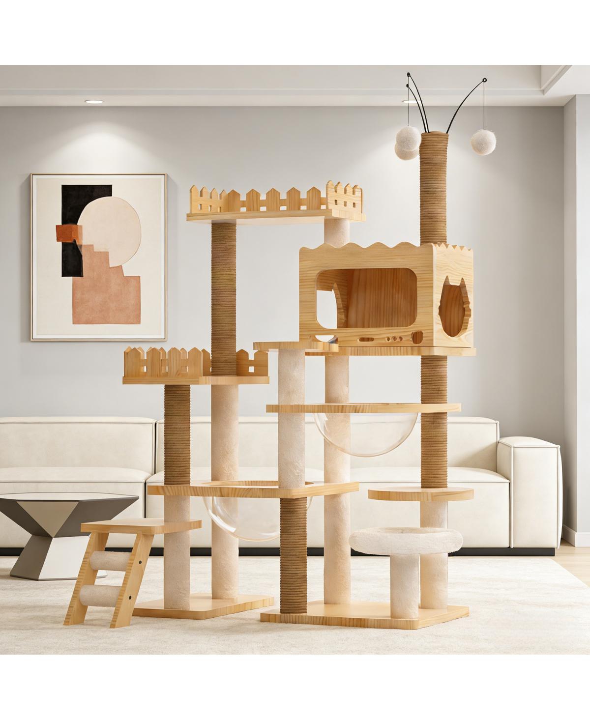 Click here for Streamdale Furniture 66.9 Modern Wood Cat Tree wit... prices