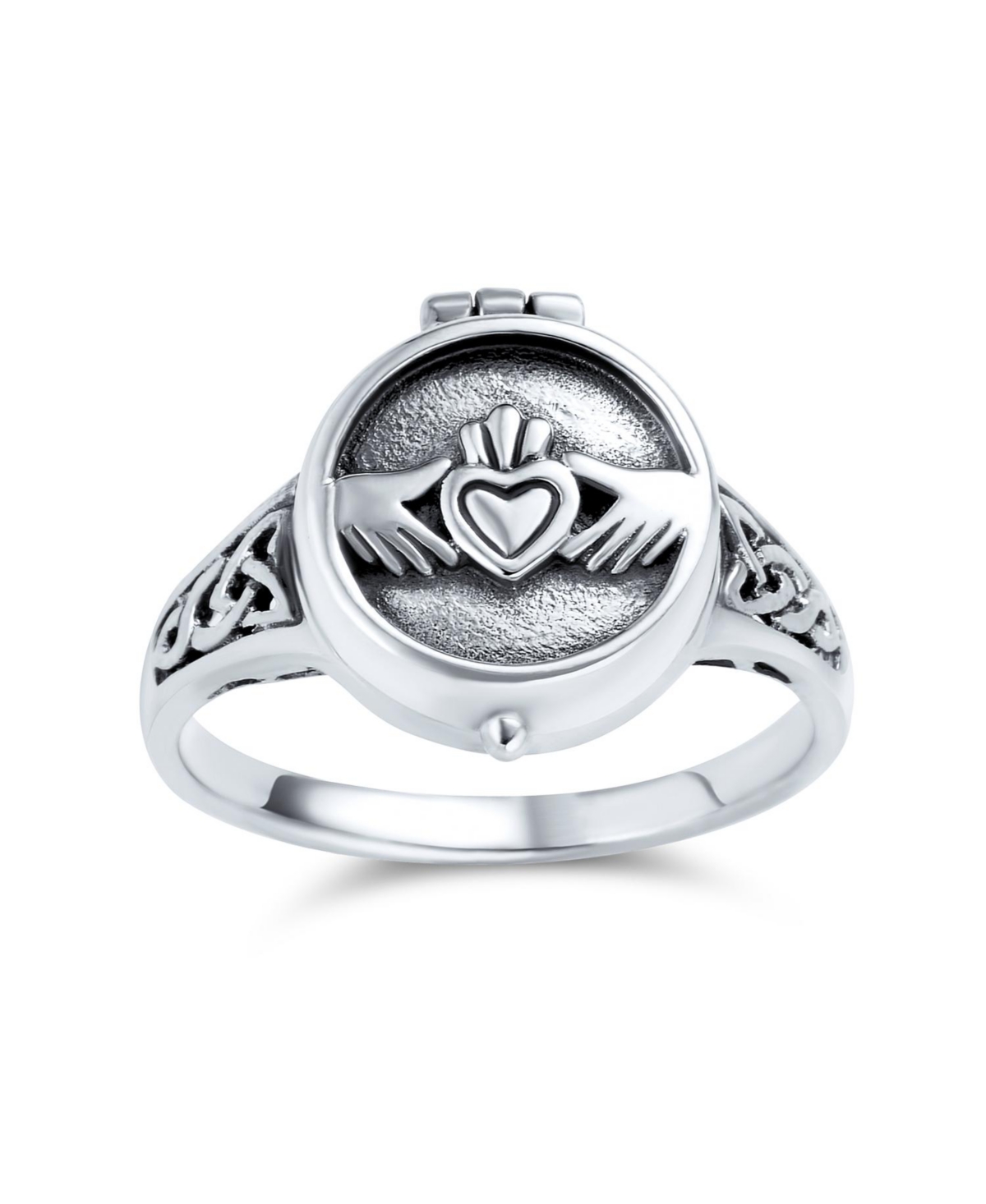 Click here for Bling Jewelry Claddagh Locket Ring Celtic Heart Me... prices