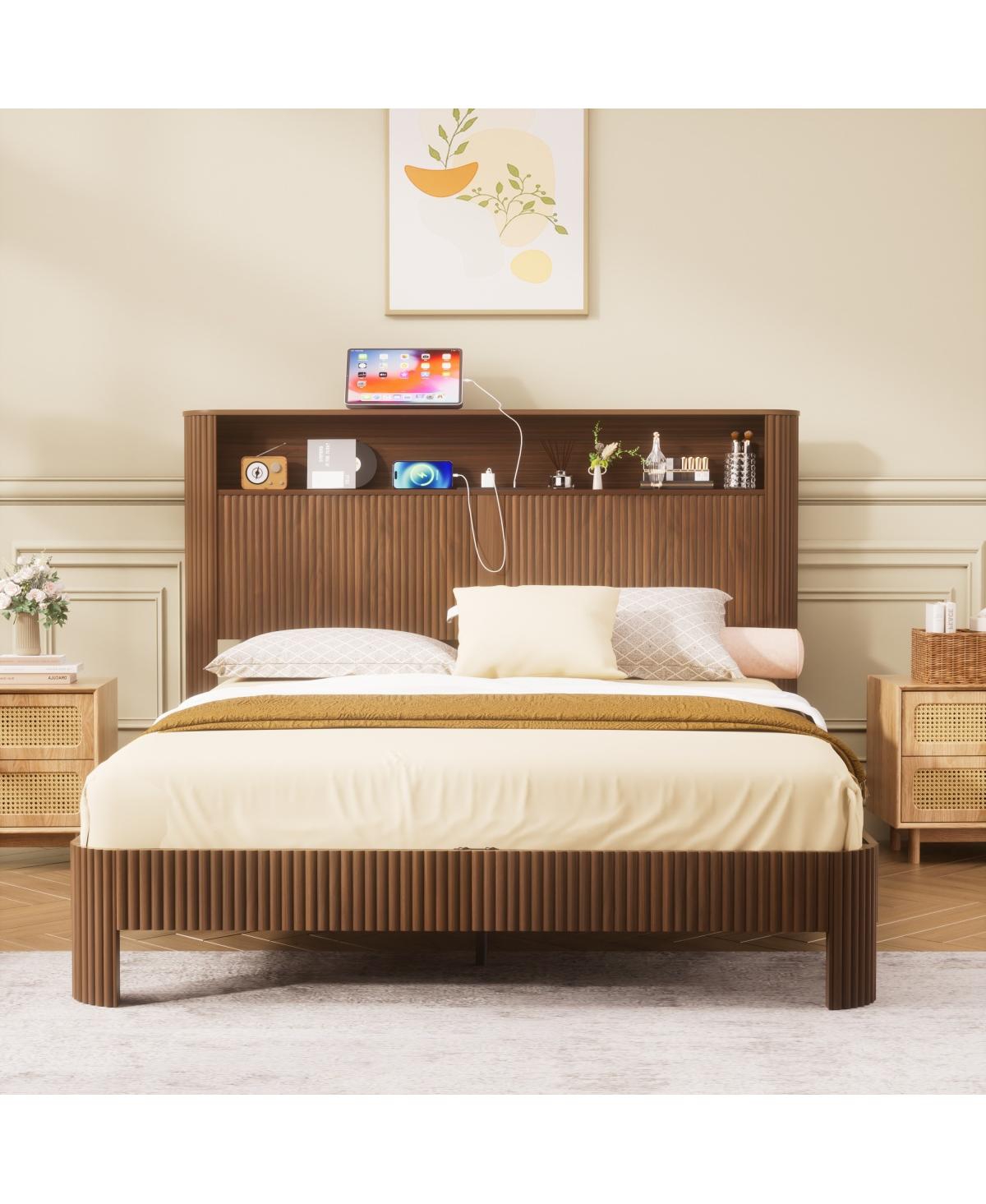 Click here for Streamdale Furniture Wave-Shaped Bed Frame with St... prices