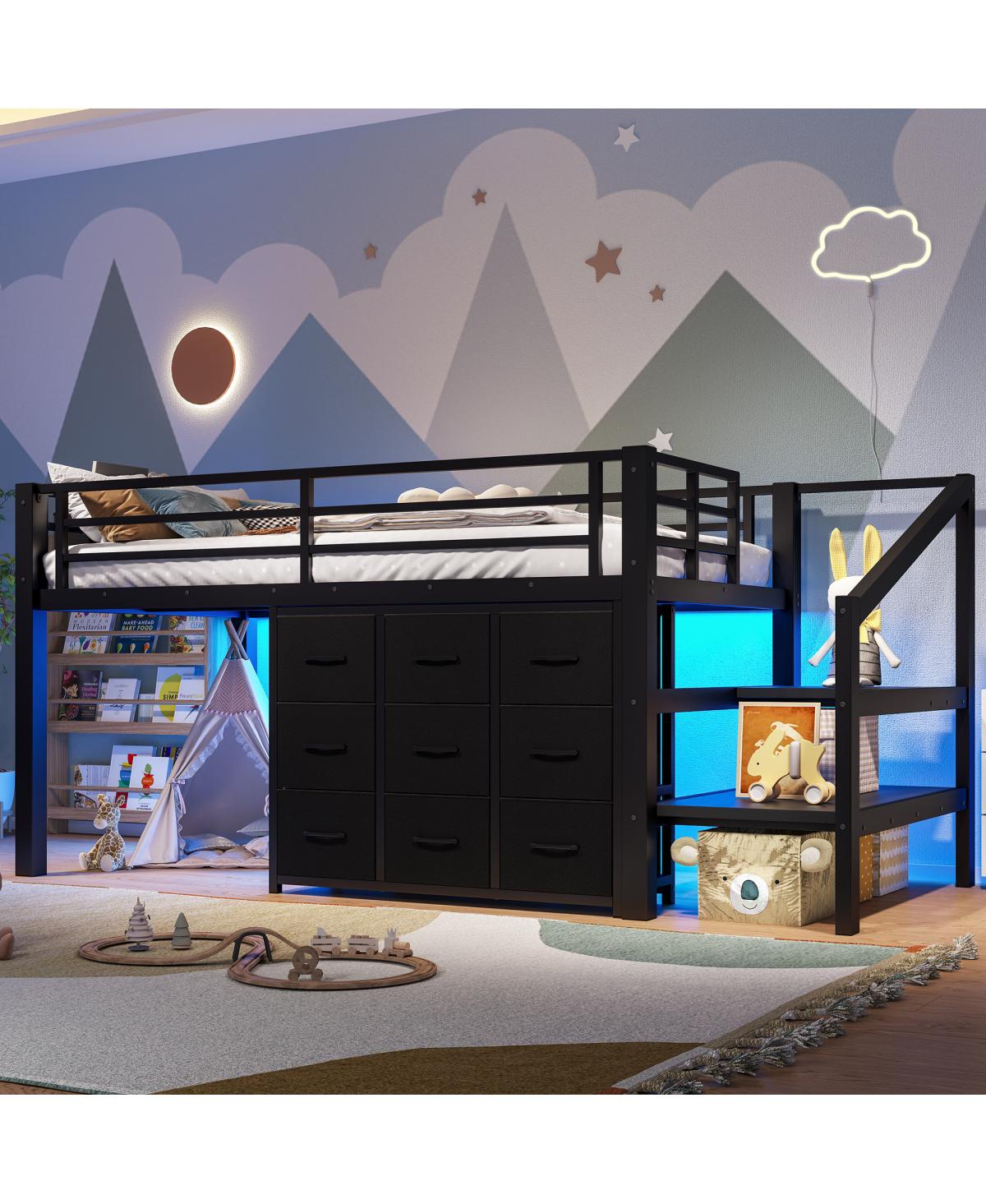 Click here for Streamdale Furniture Low Loft Bed with Storage Sta... prices