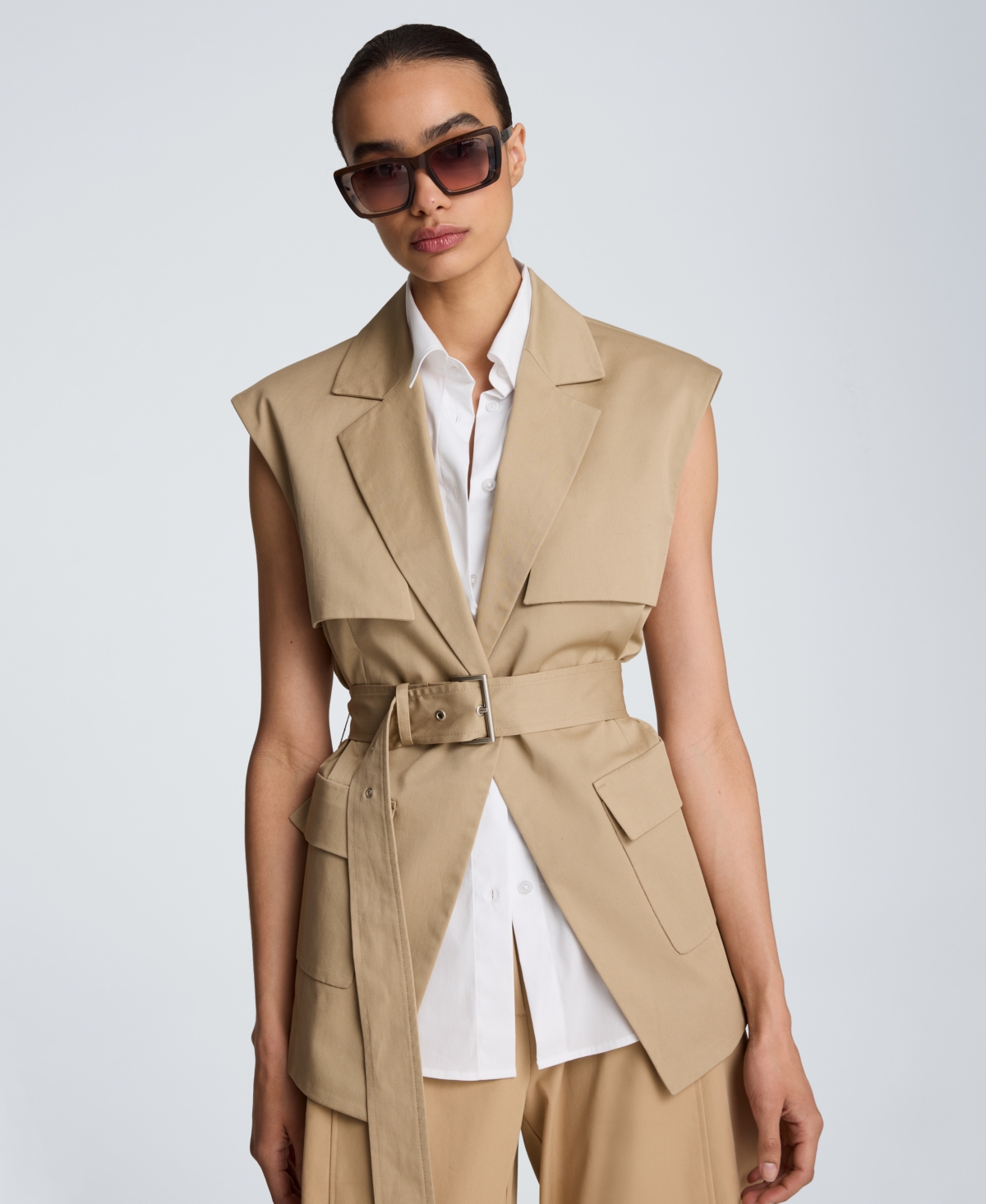 Click here for Kenneth Cole Womens Belted Vest with Detachable Ja... prices