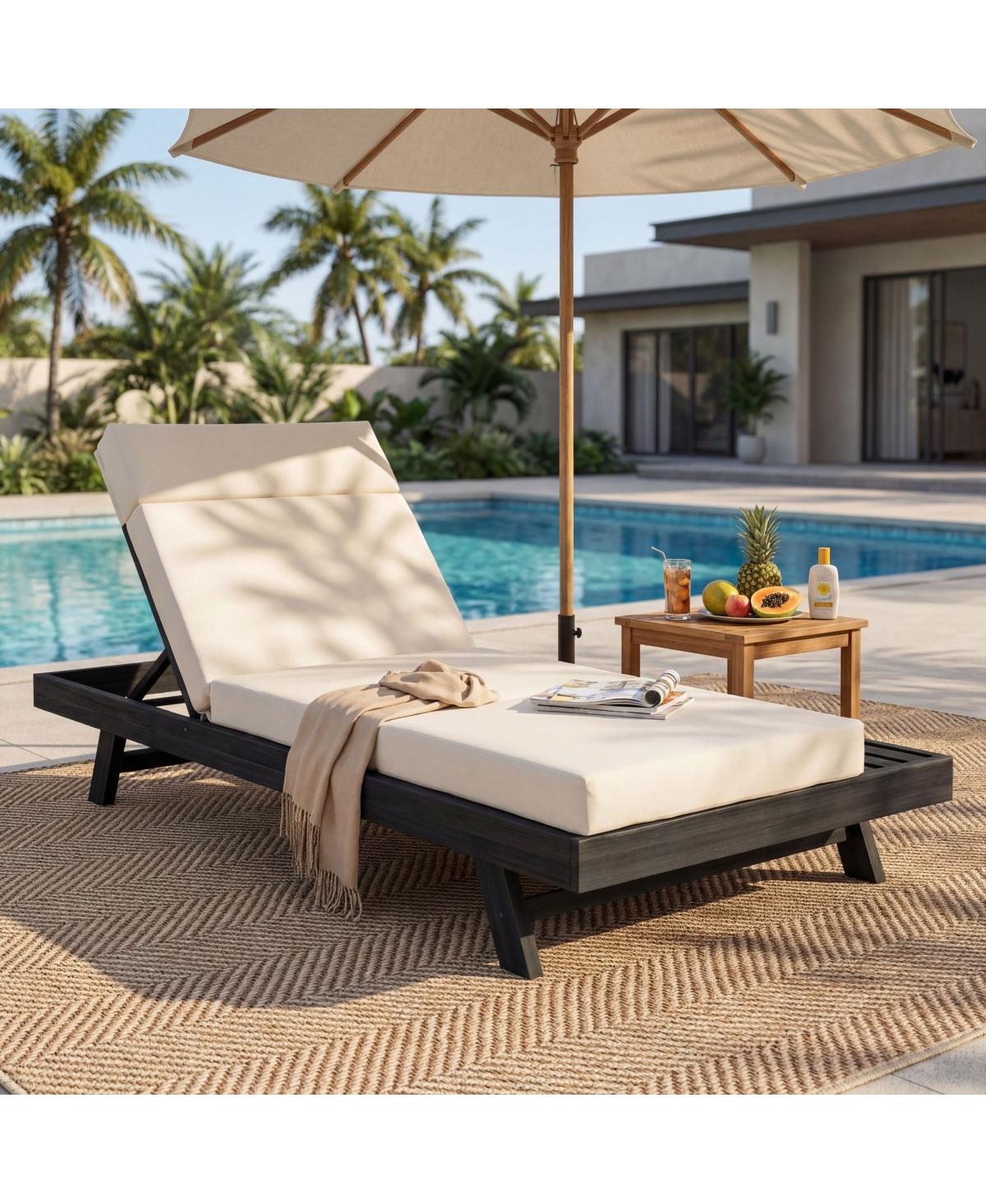 Click here for Streamdale Furniture Acacia Wood Lounge Chaise Set... prices