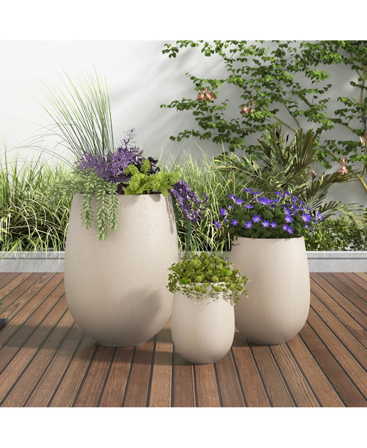 Click here for Asagikoiai 3-Piece Mgo Planter Set with Drainage H... prices