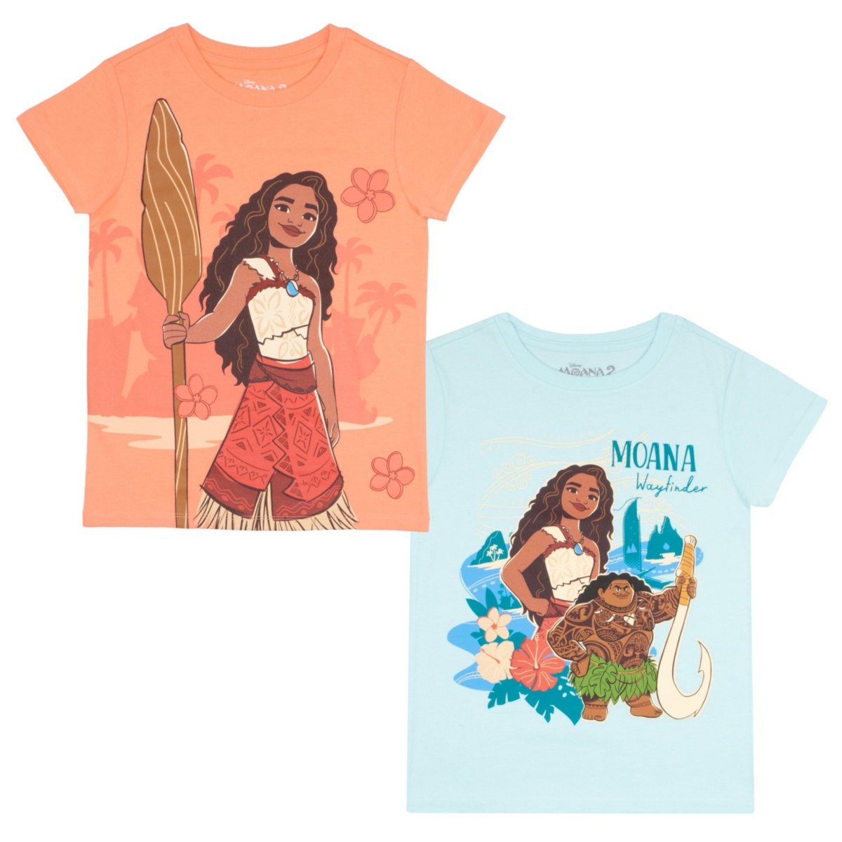 Click here for Disney Girls Moana and Friends 2 Pack T-Shirt - Co... prices