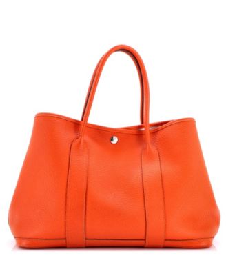 Pre-Owned HERMÉS 36 Garden Party Tote Leather with Printed Interior ...