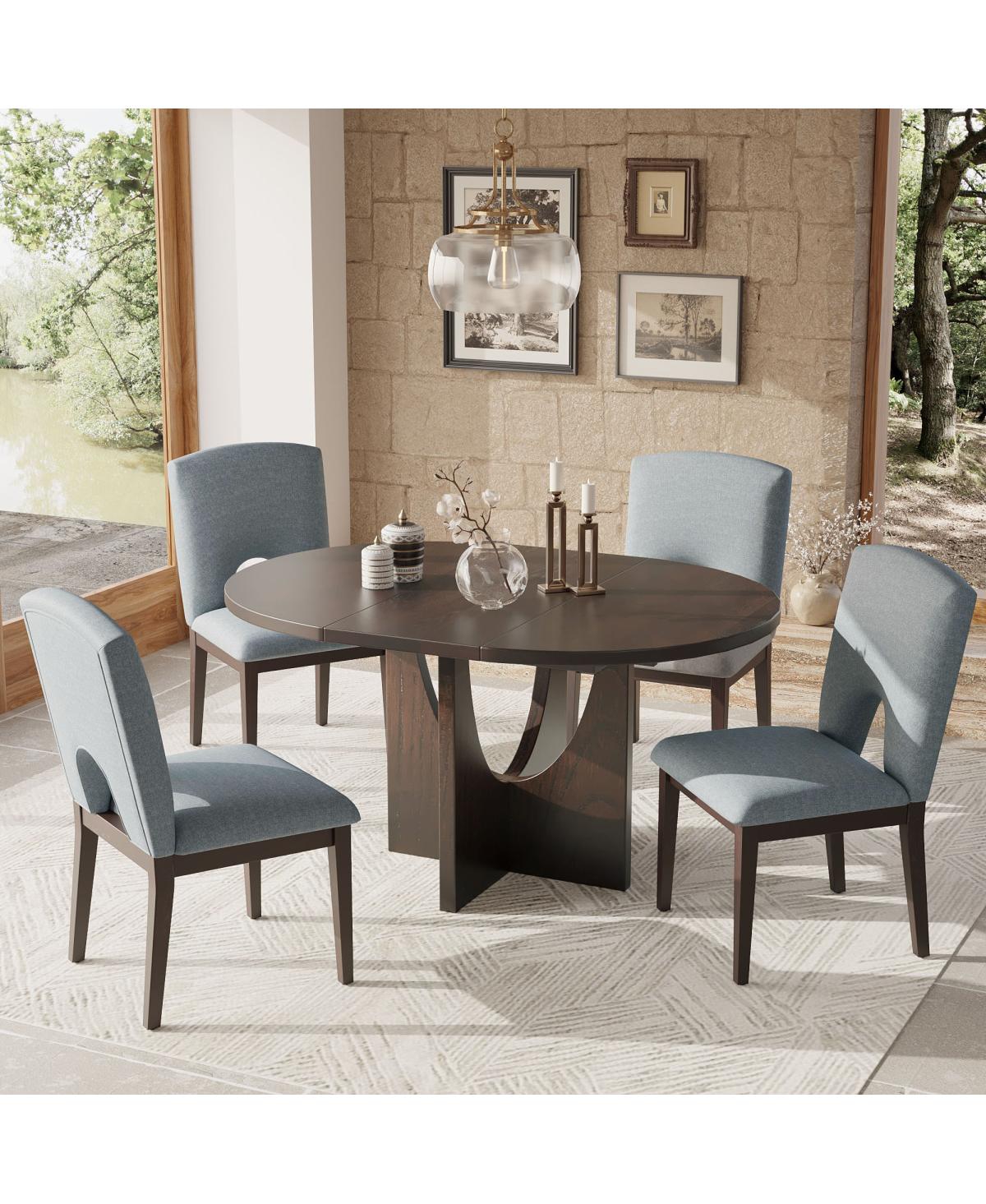 Click here for Streamdale Furniture 5 Piece Extendable Round Dini... prices