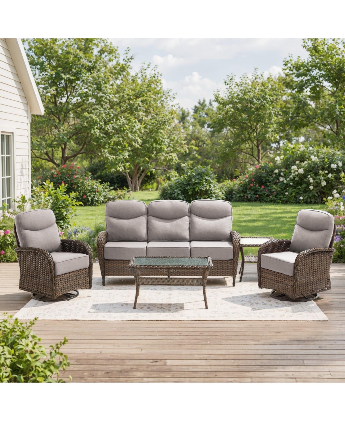 Click here for Pocassy Piece Patio Furniture Pe Wicker Outdoor Co... prices