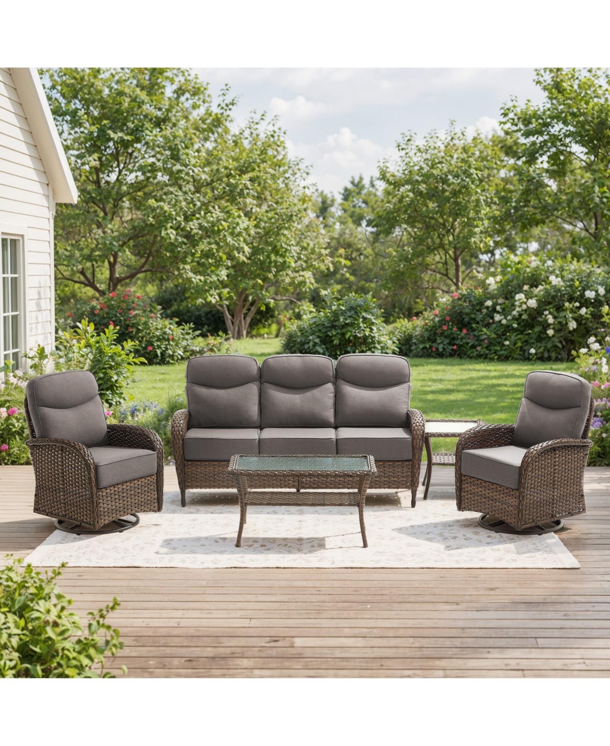 Click here for Pocassy Piece Patio Furniture Pe Wicker Outdoor Co... prices